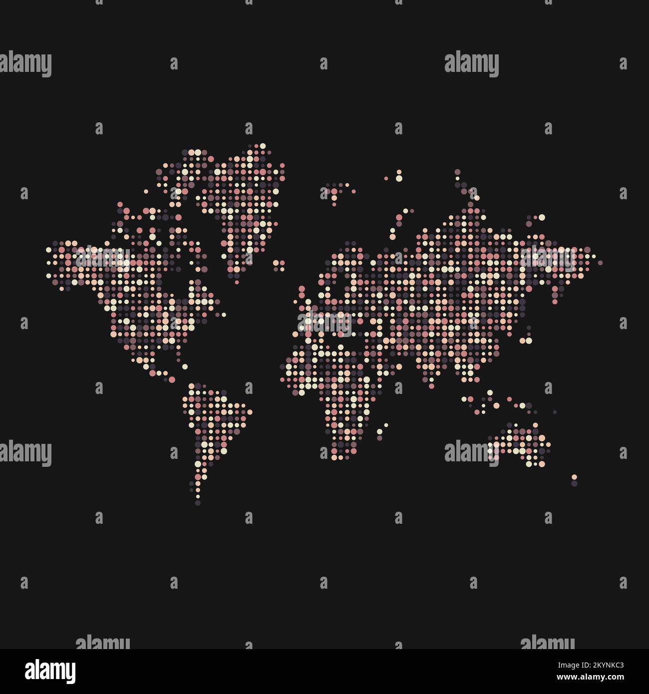 World 2 Silhouette Pixelated generative pattern map illustration Stock ...