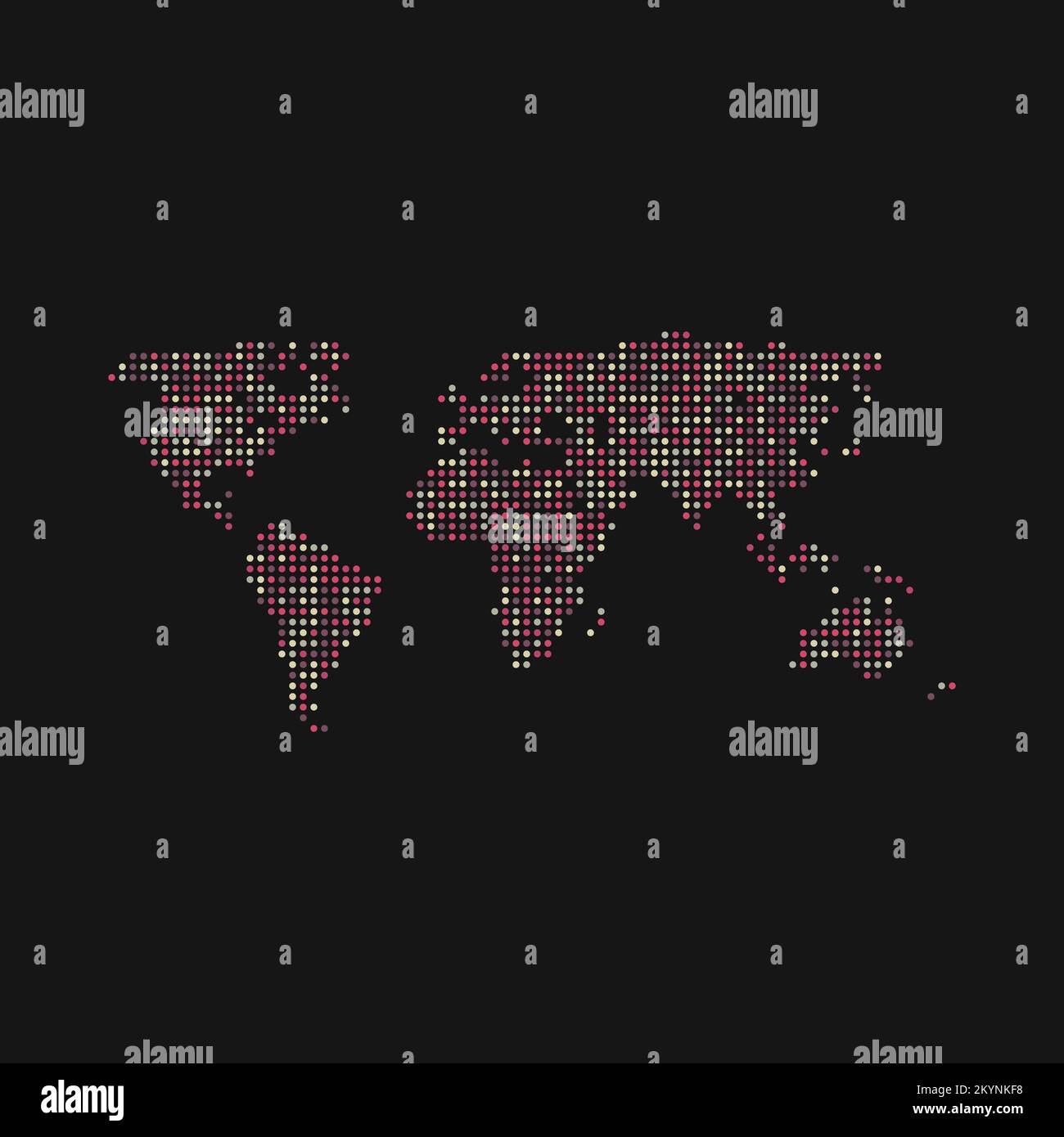 World 3 Silhouette Pixelated generative pattern map illustration Stock ...