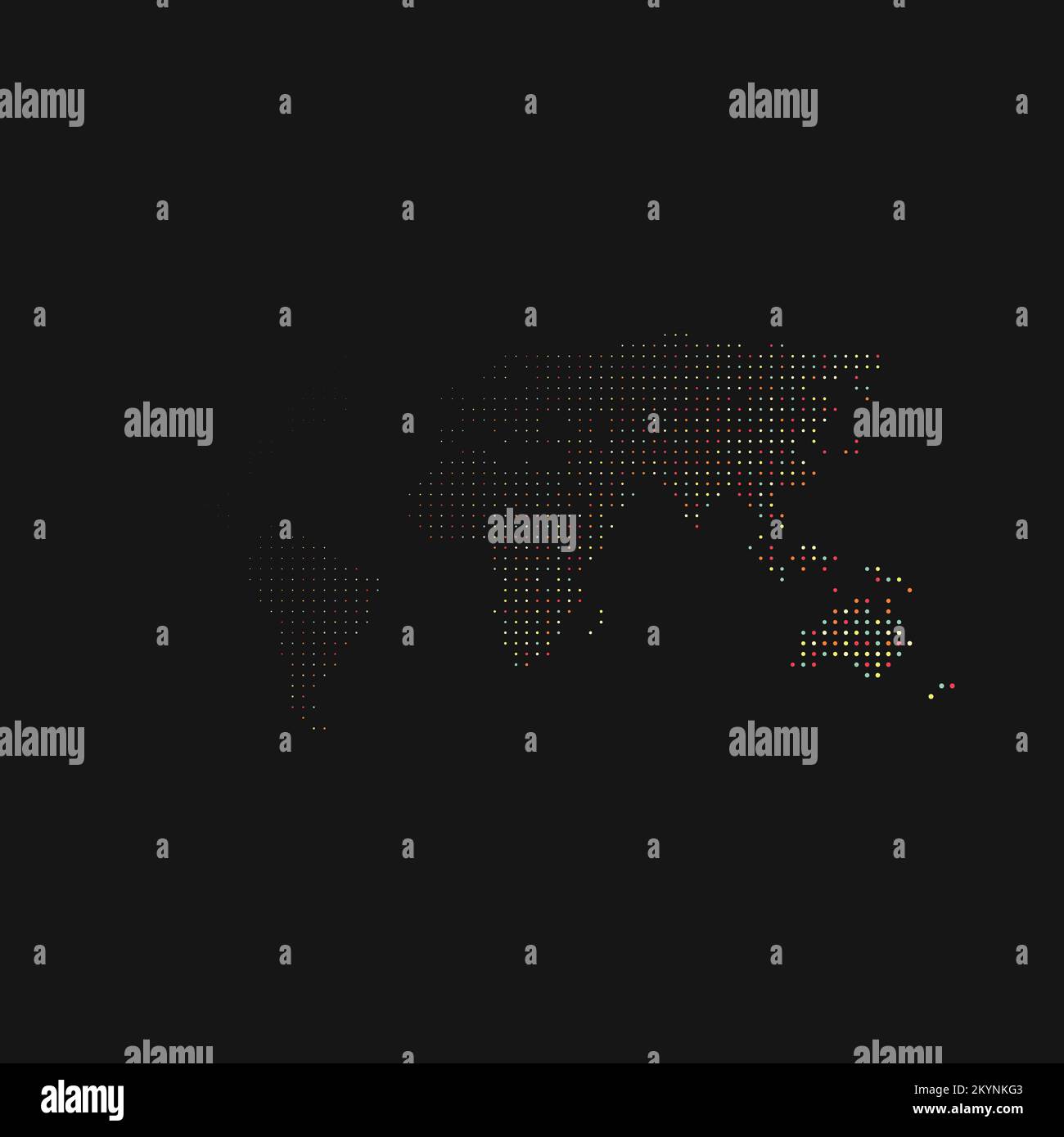 World 3 Silhouette Pixelated generative pattern map illustration Stock ...