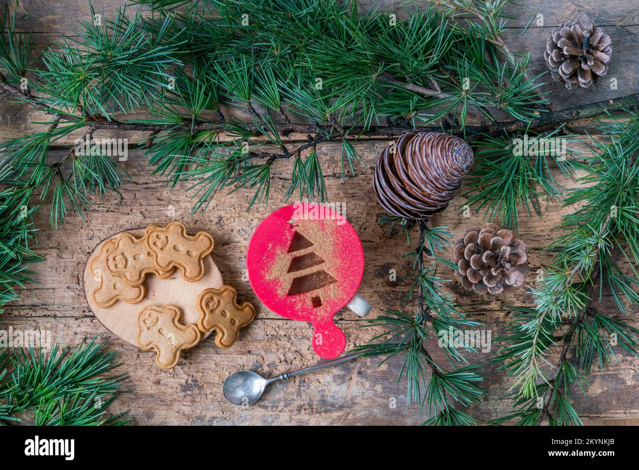 Christmas cookies, top view delicious gingerbread man cookies or ...