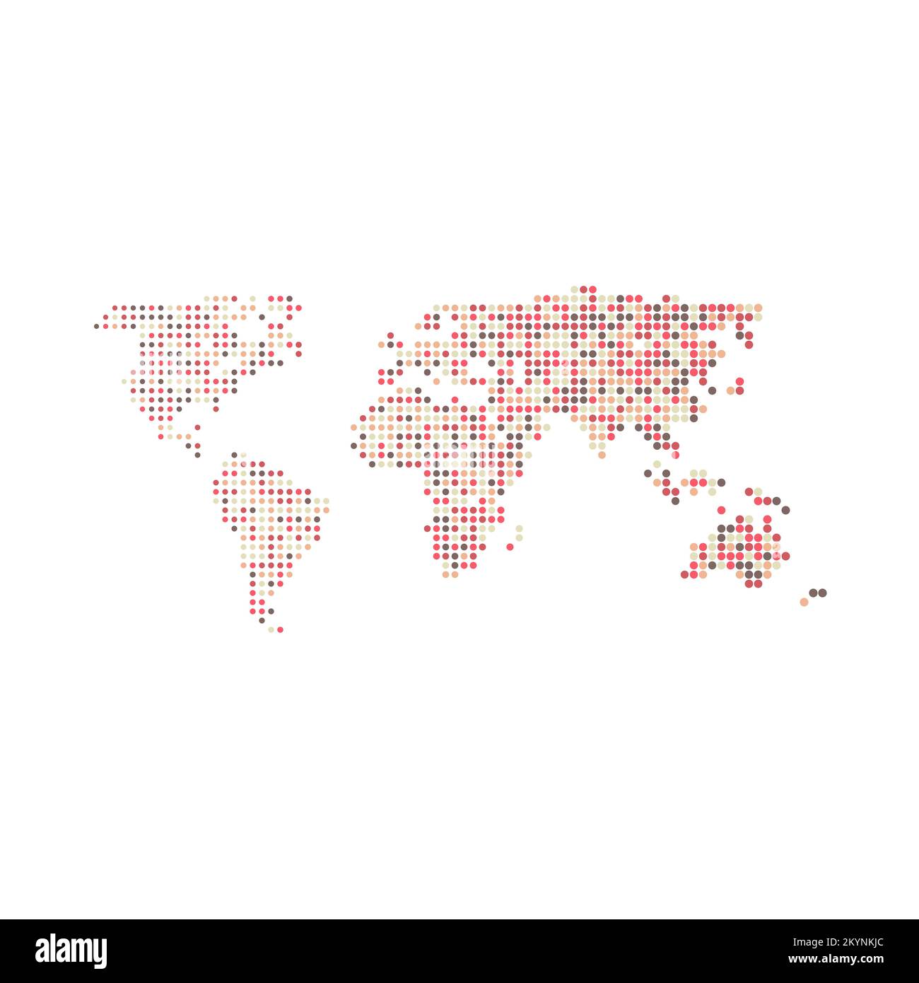 World 3 Silhouette Pixelated generative pattern map illustration Stock ...