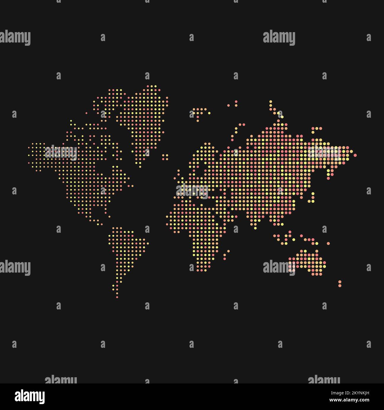 World 2 Silhouette Pixelated generative pattern map illustration Stock ...
