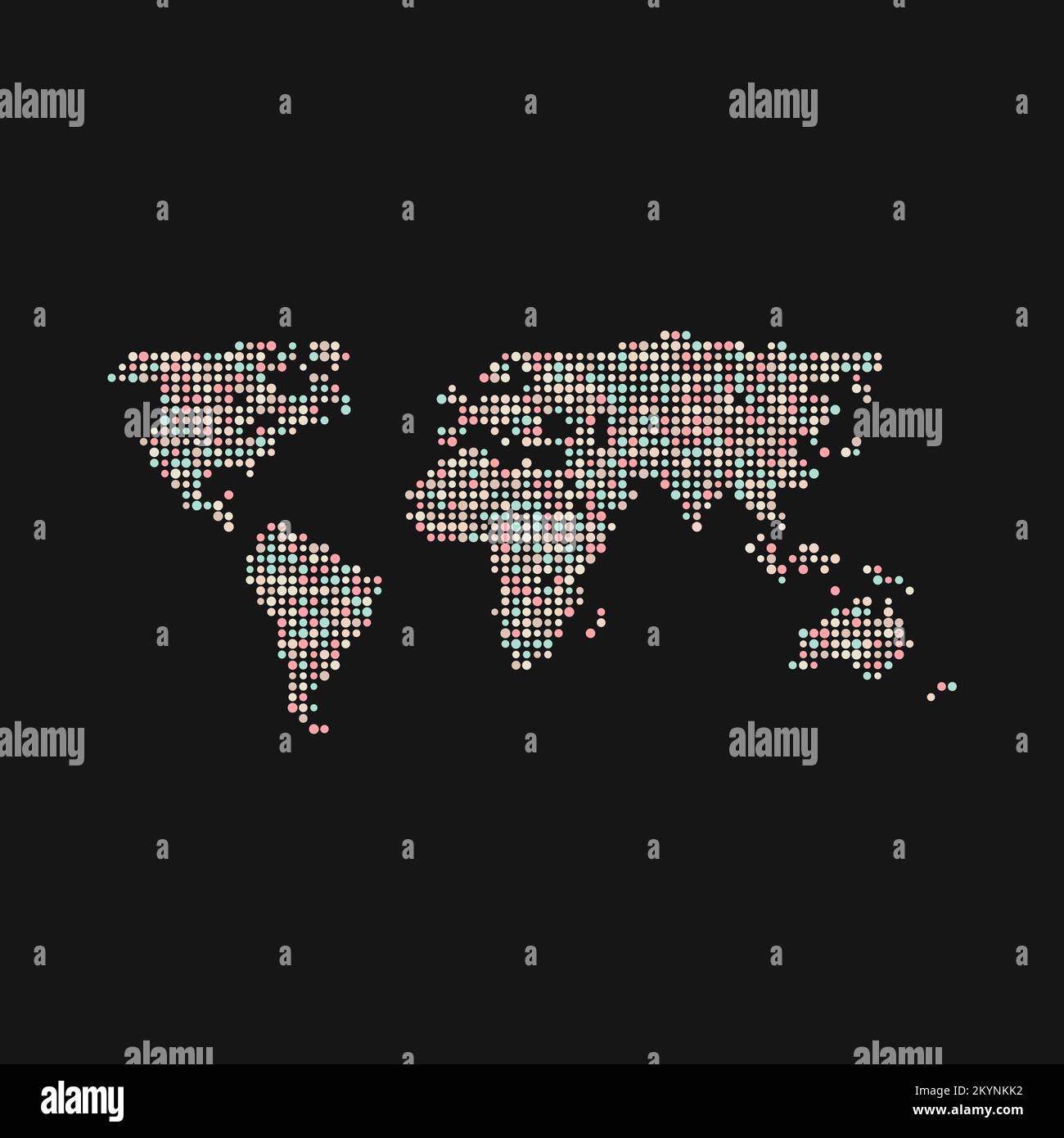 World 3 Silhouette Pixelated generative pattern map illustration Stock ...