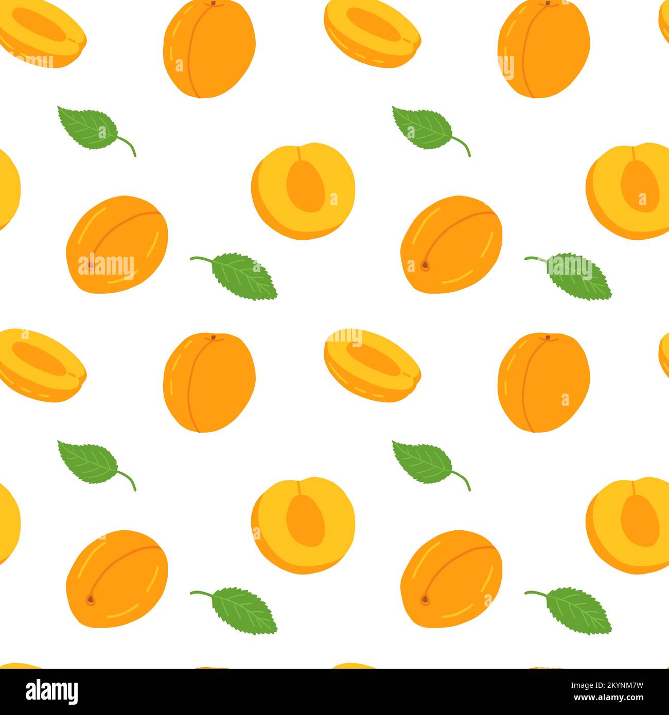 Vector cartoon apricot seamless pattern Stock Vector Image & Art - Alamy