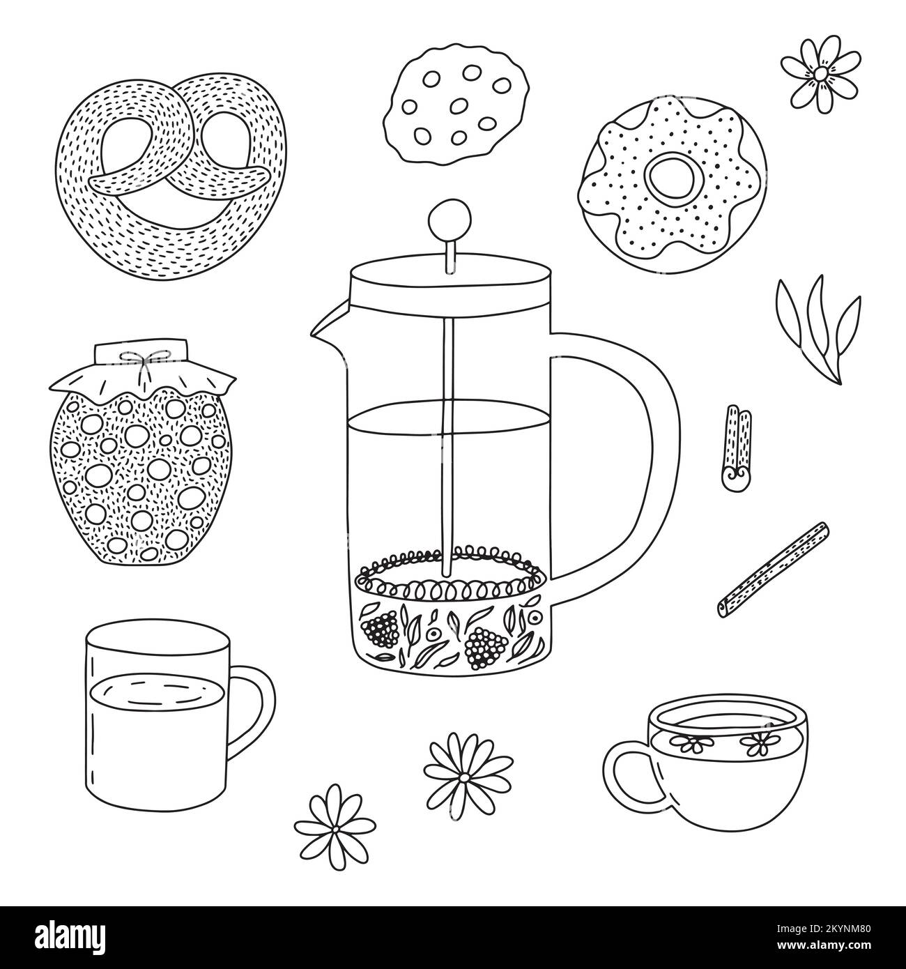 Vector doodle tea ceremony set Stock Vector Image & Art - Alamy