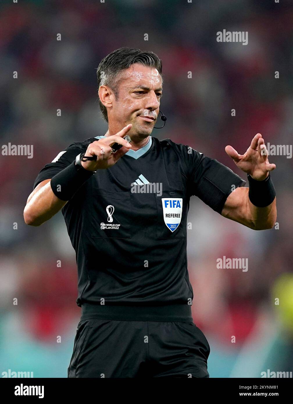 Referee Raphael Claus during the FIFA World Cup Group F match at the Al ...