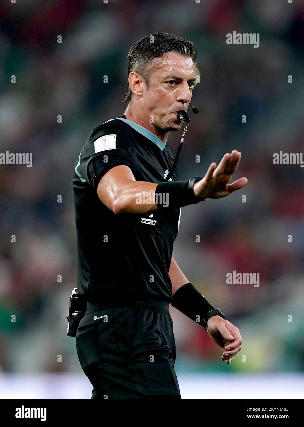 Referee Raphael Claus during the FIFA World Cup Group F match at the Al ...