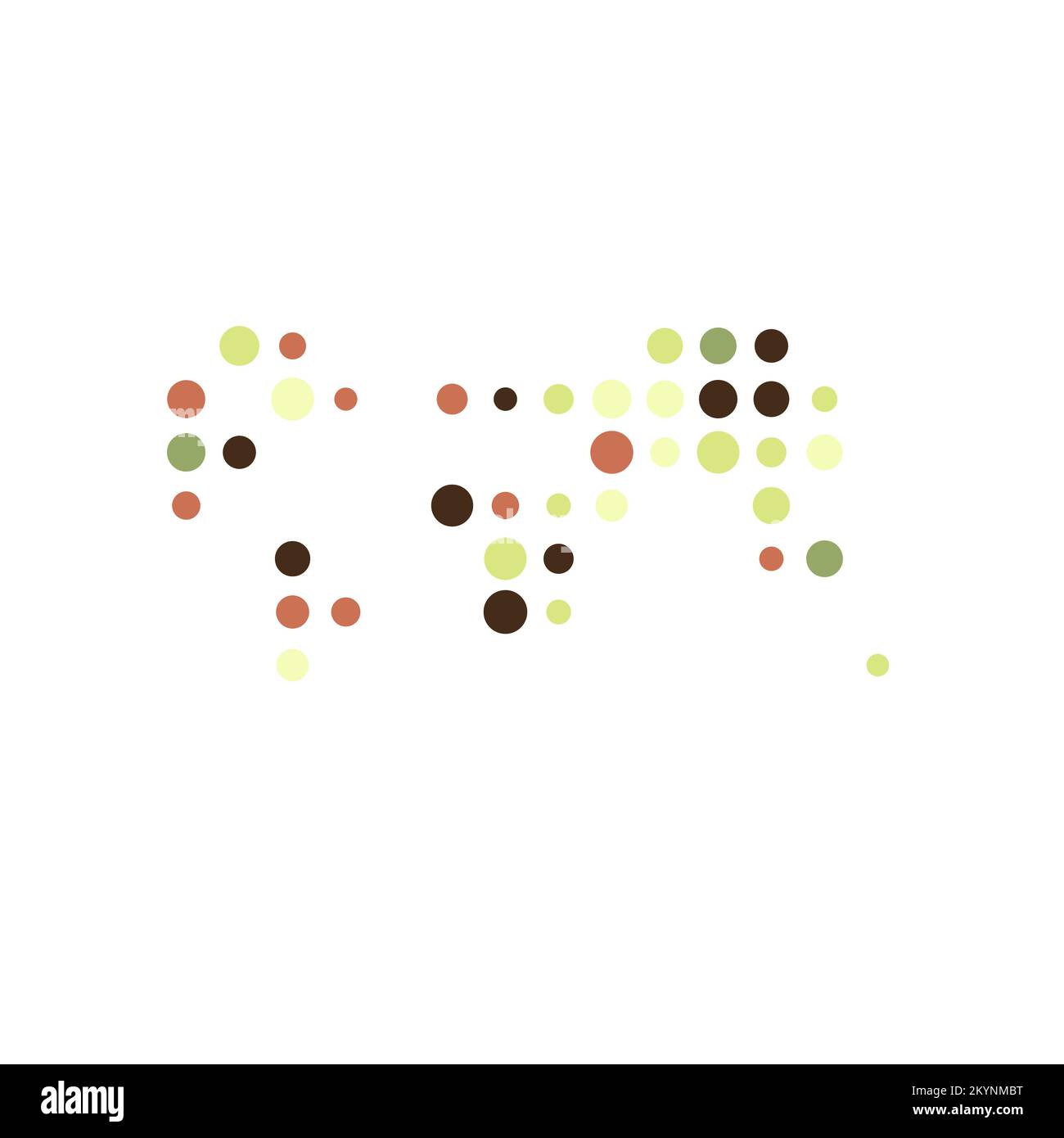 World 3 Silhouette Pixelated generative pattern map illustration Stock ...