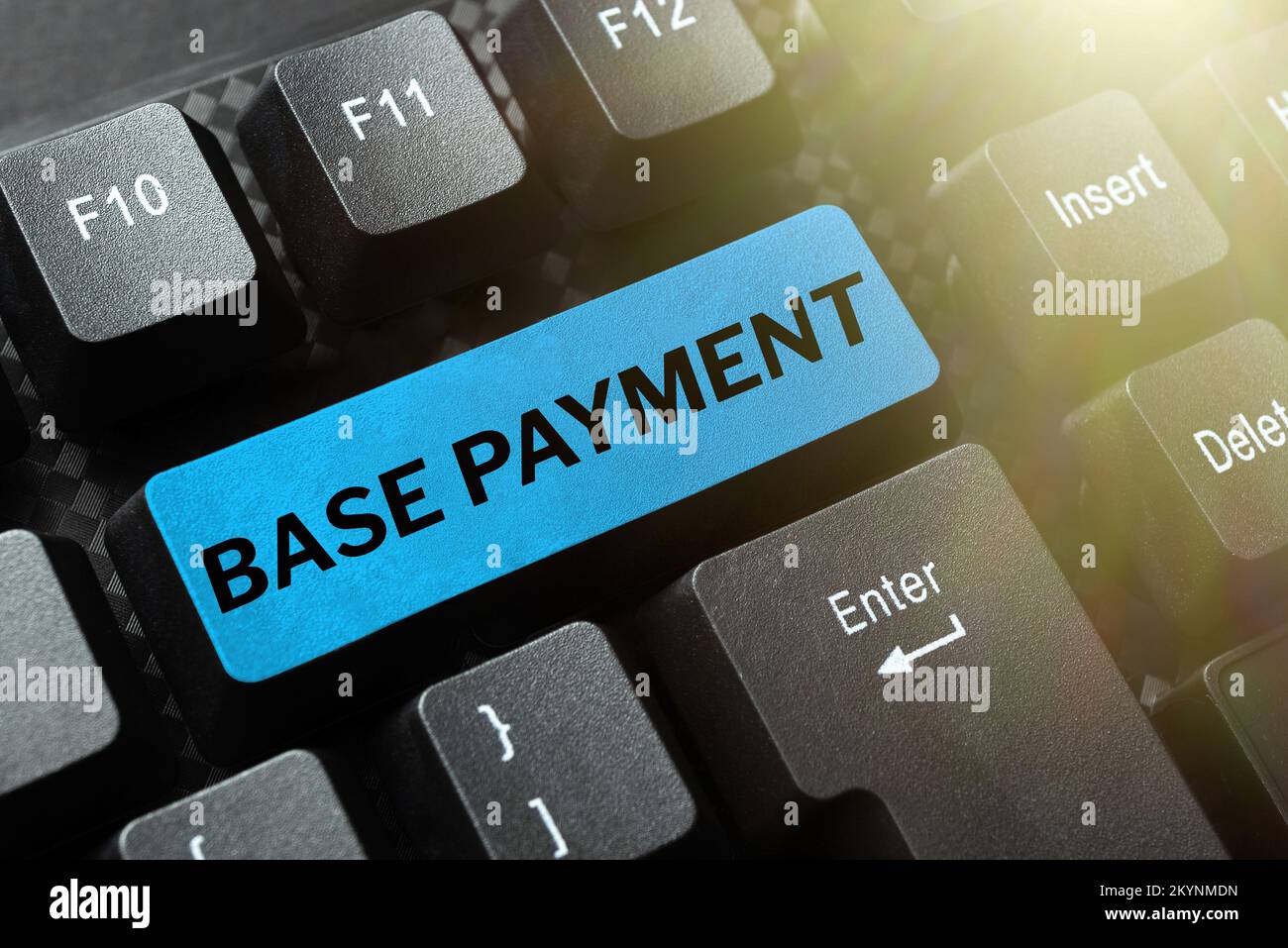 Hand writing sign Base Payment. Business overview amount of pay for a ...