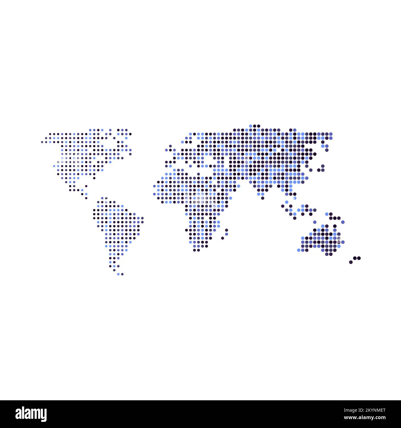 World 3 Silhouette Pixelated generative pattern map illustration Stock ...