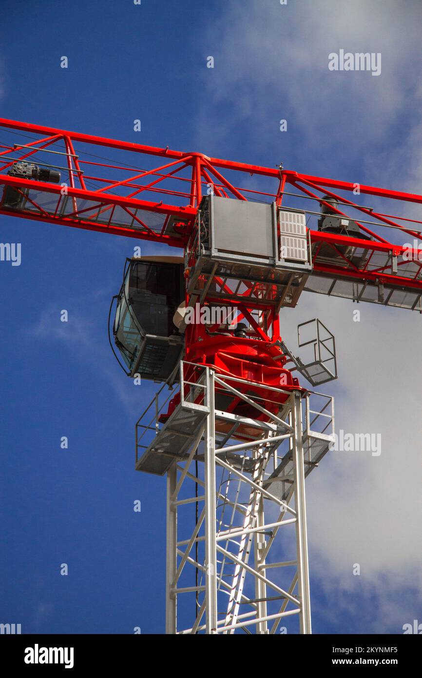 Red Construction Crane Stock Photo - Alamy