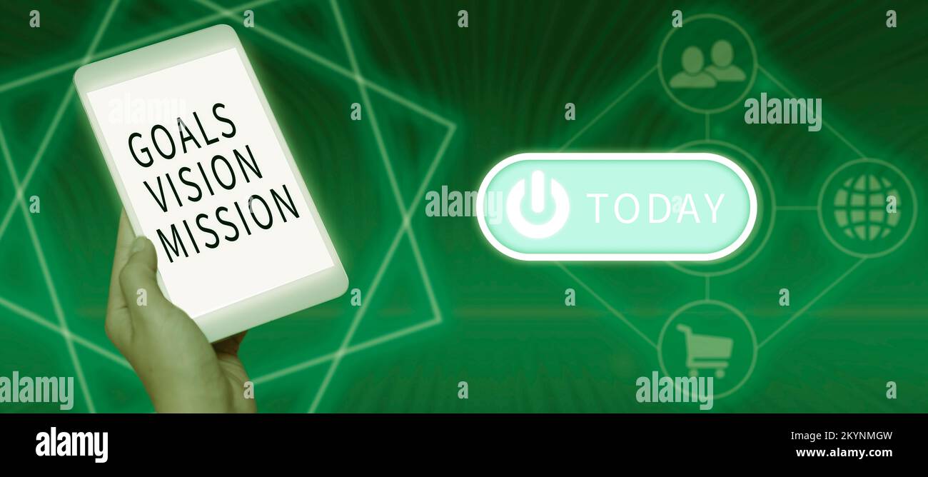 Sign displaying Goals Vision Mission. Conceptual photo practical ...