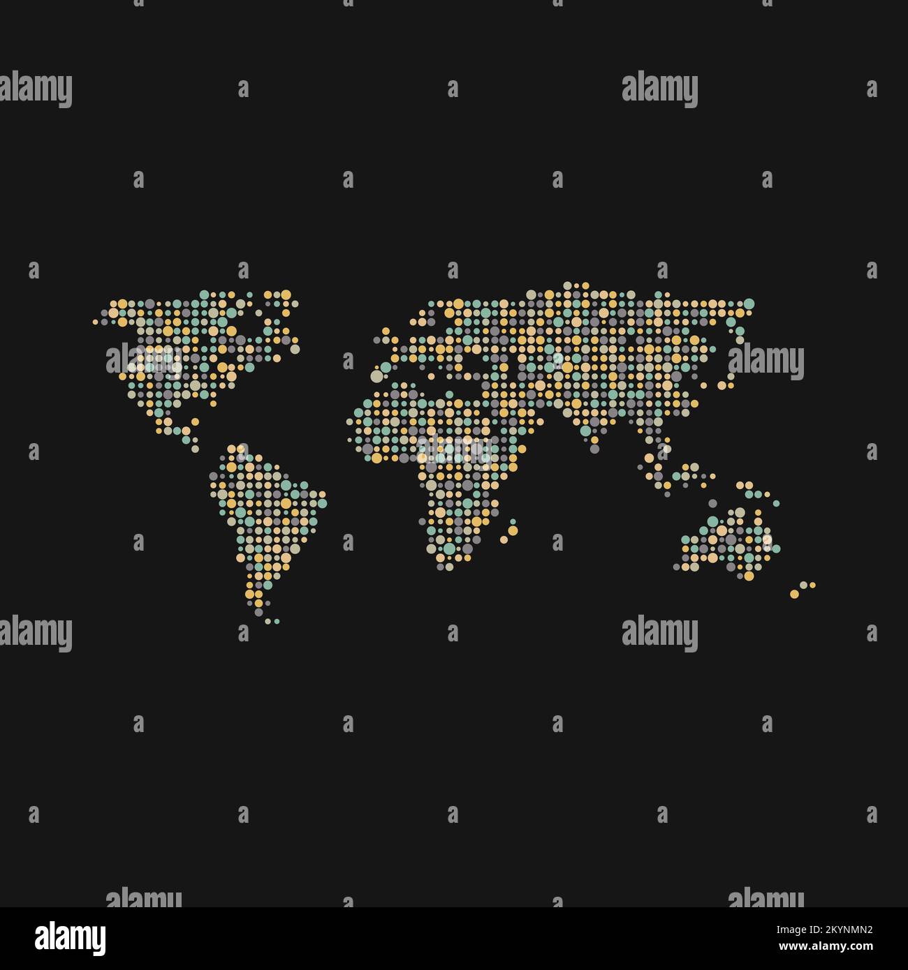 World 3 Silhouette Pixelated generative pattern map illustration Stock ...