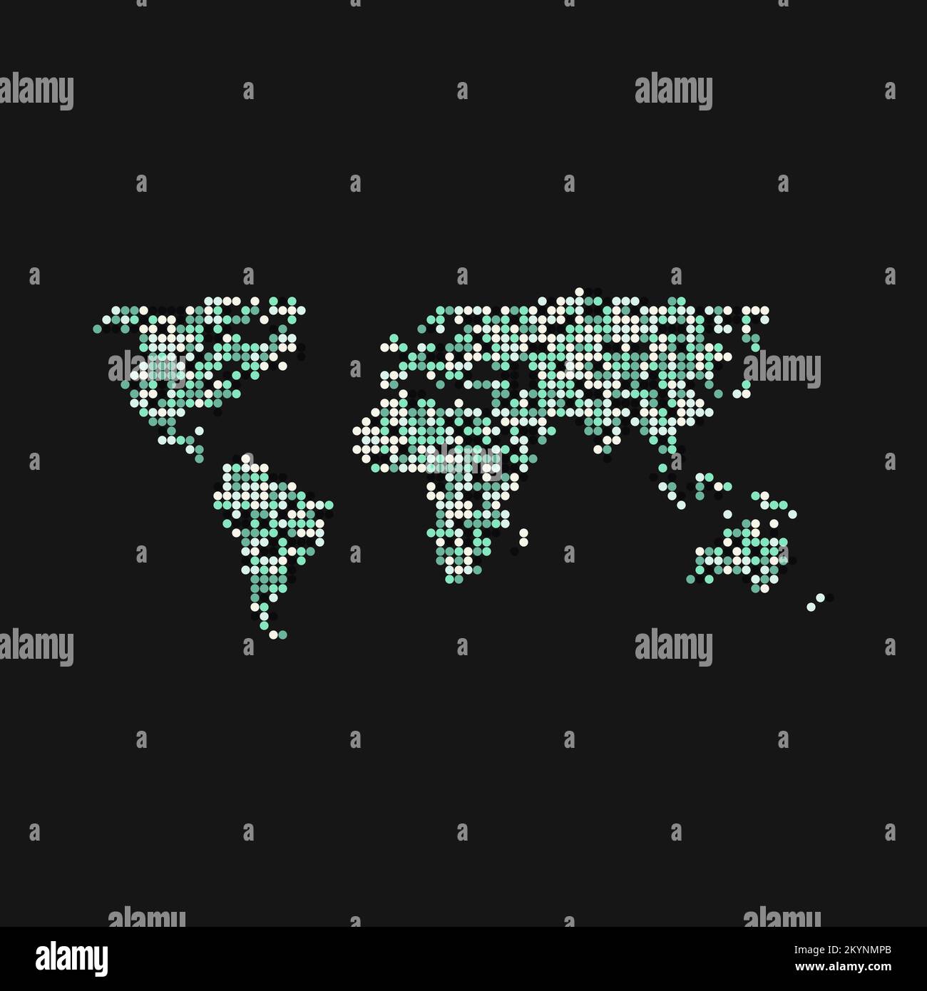 World 3 Silhouette Pixelated generative pattern map illustration Stock ...