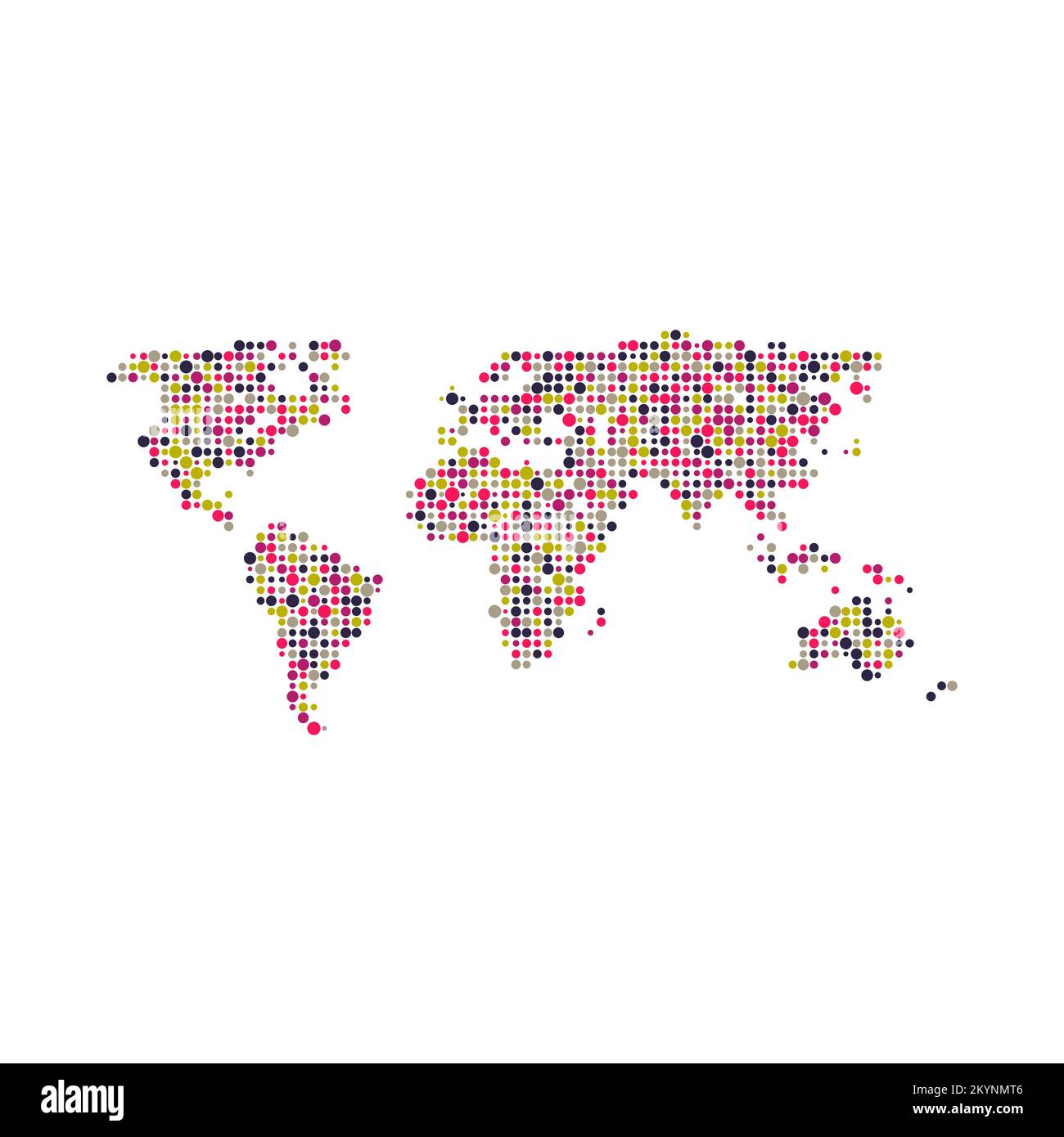 World 3 Silhouette Pixelated generative pattern map illustration Stock ...