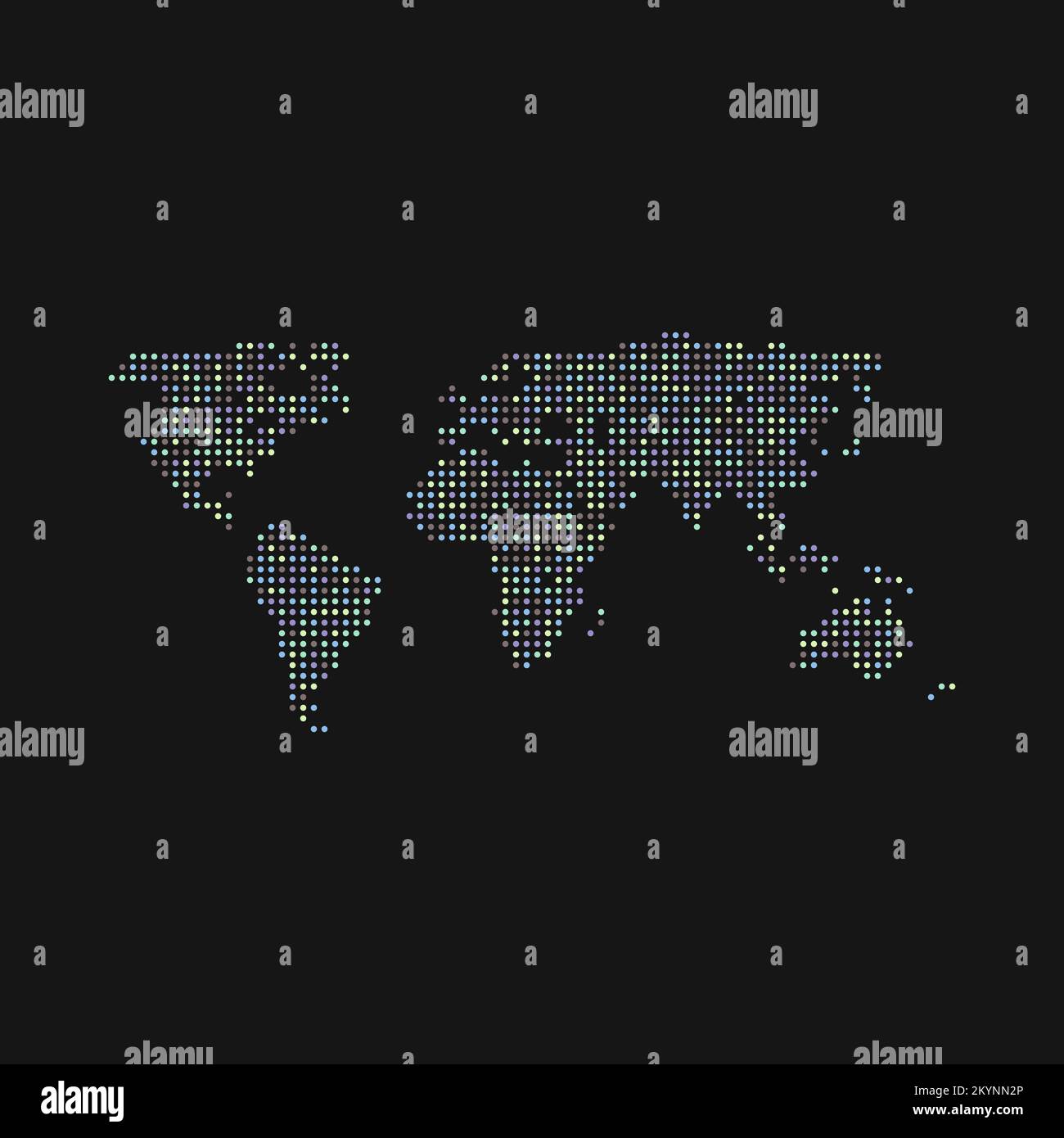 World 3 Silhouette Pixelated generative pattern map illustration Stock ...