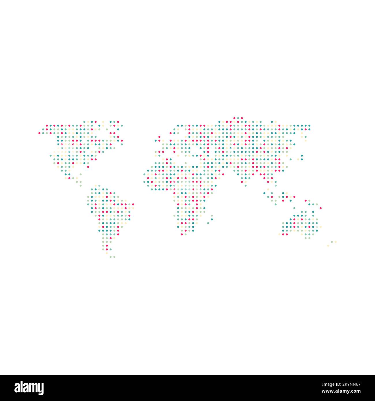 World 3 Silhouette Pixelated generative pattern map illustration Stock ...