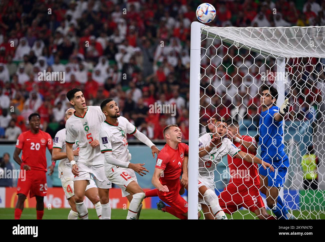 Doha, Qatar. 1st Dec, 2022. Players compete during the Group F match ...