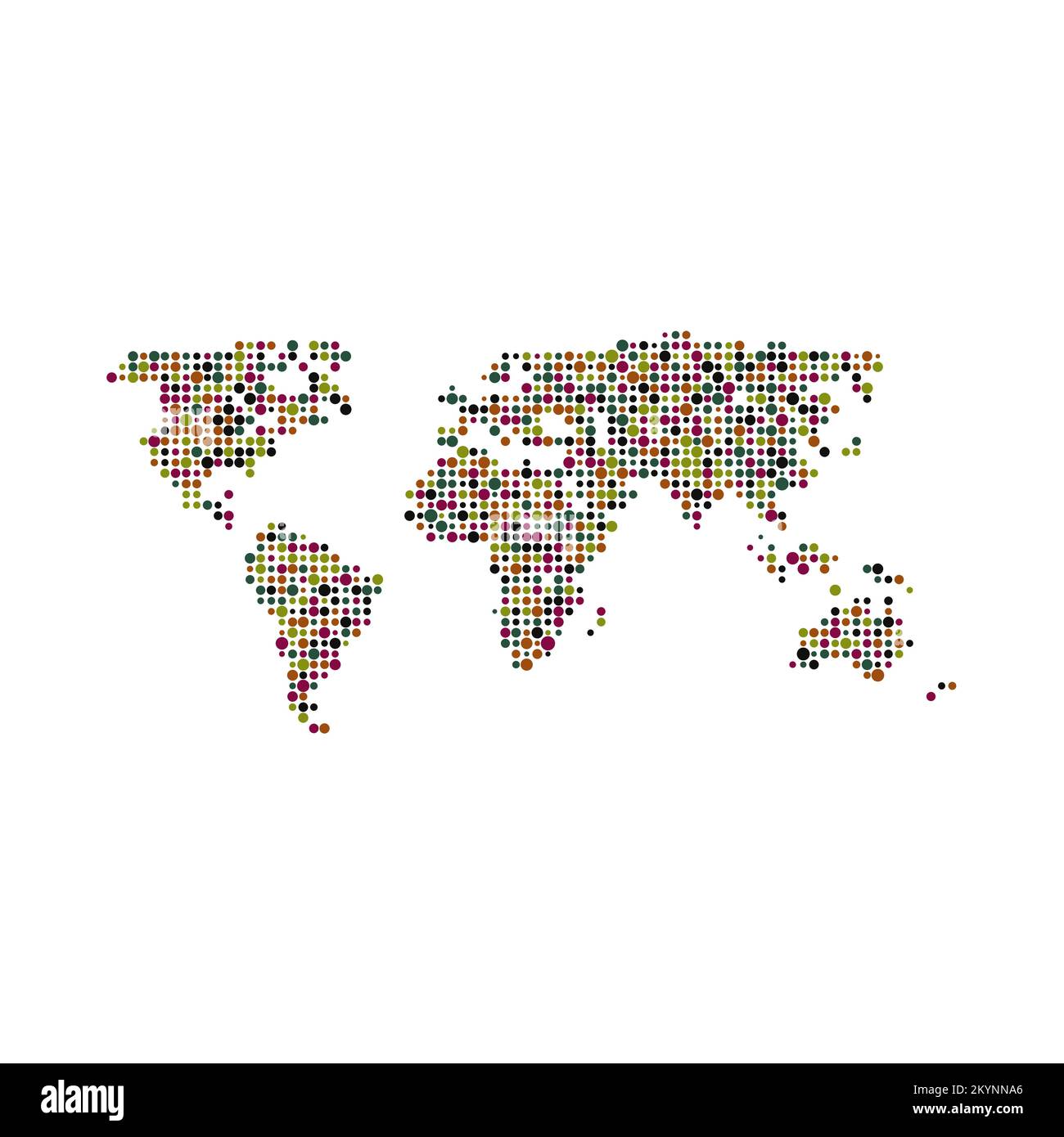World 3 Silhouette Pixelated generative pattern map illustration Stock ...