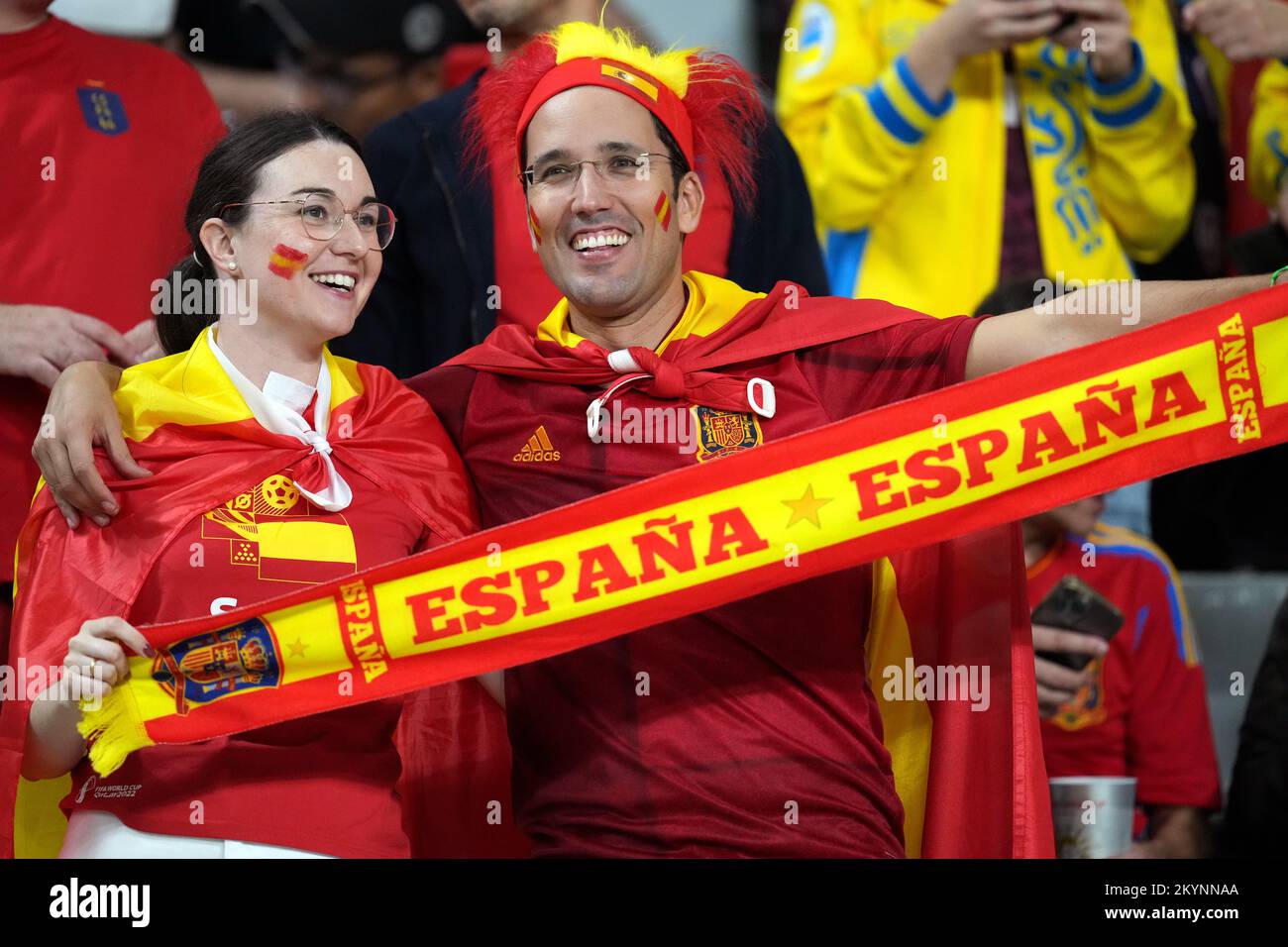 Spain fans in the stands ahead of the FIFA World Cup Group E match at ...