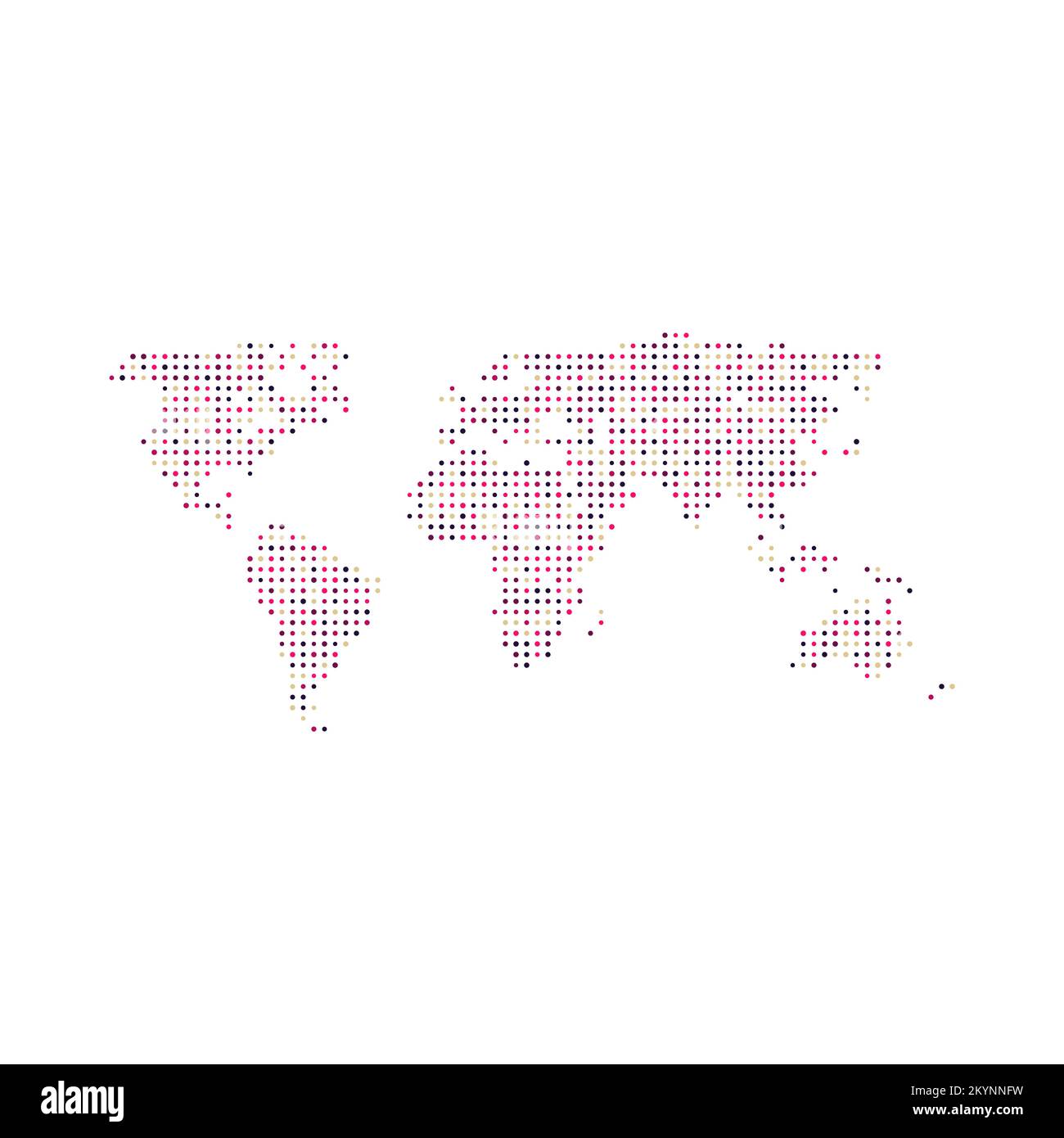 World 3 Silhouette Pixelated generative pattern map illustration Stock ...