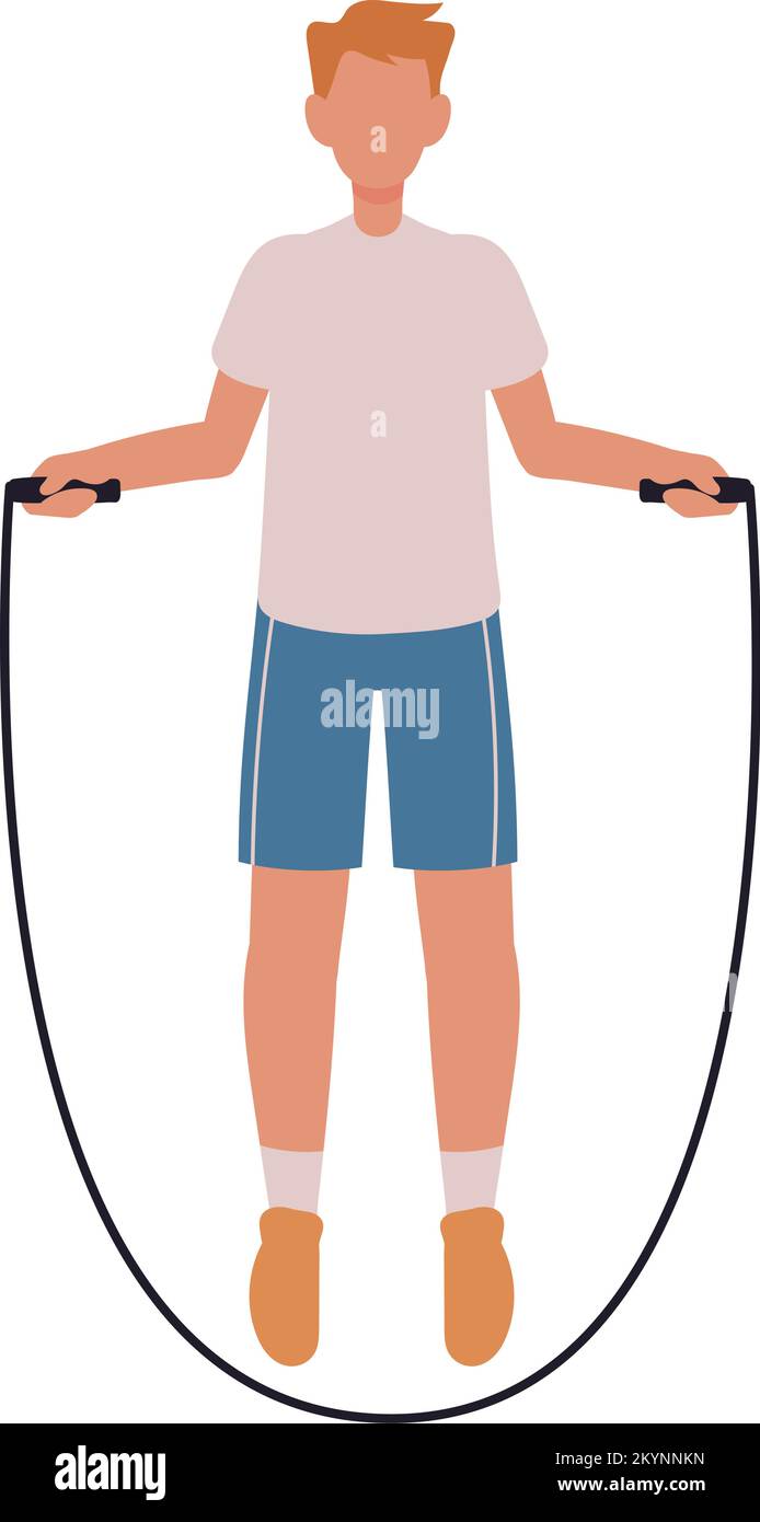 man with skipping rope Stock Vector Image & Art - Alamy