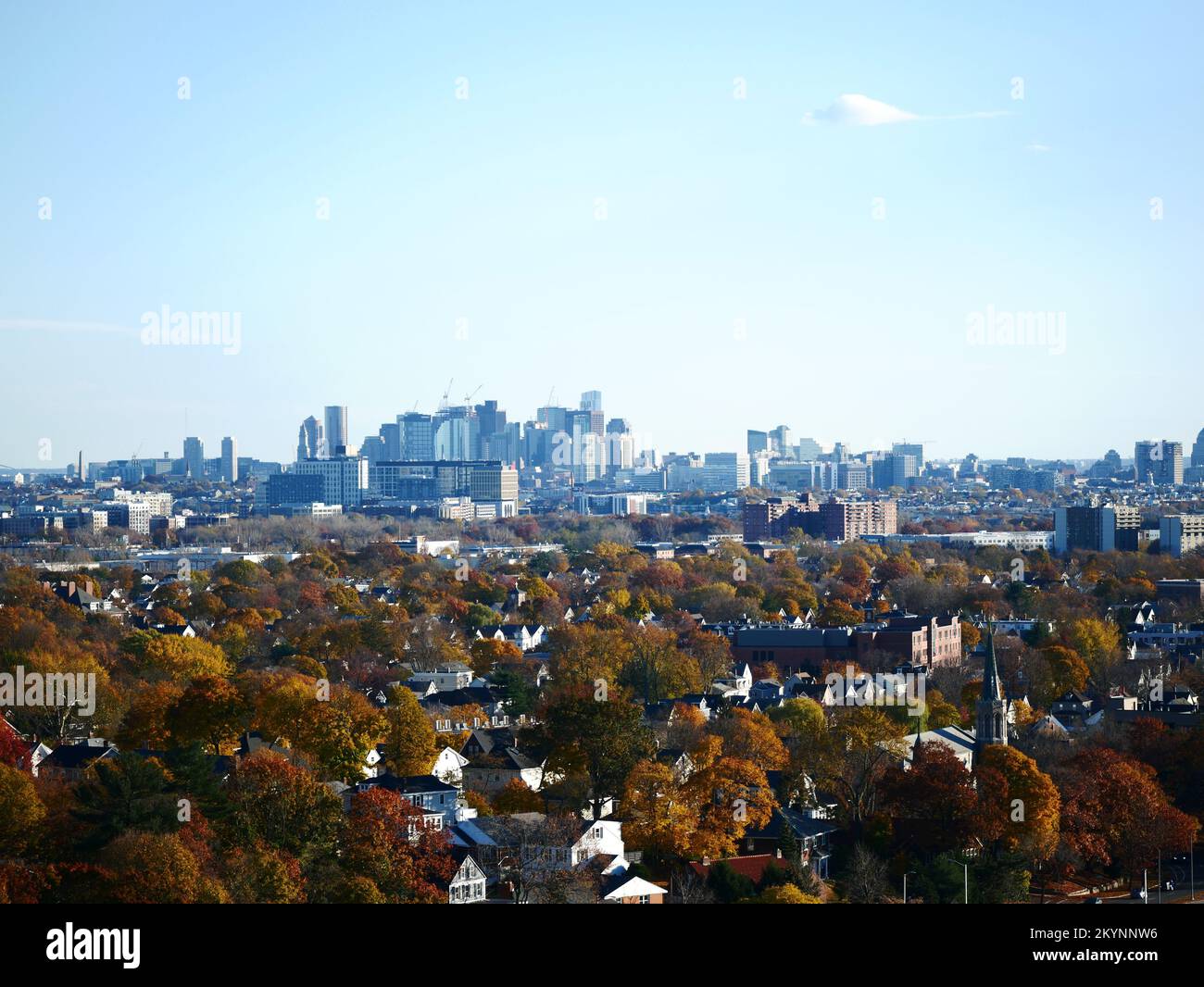 Boston City Skyline in the Fall Stock Photo - Alamy
