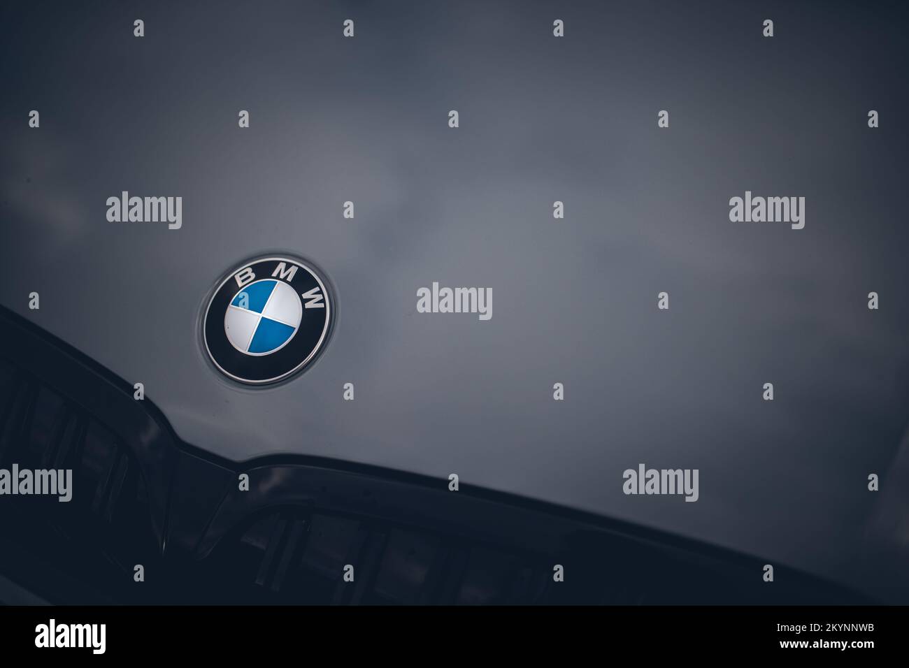 BMW logo on last generation car Stock Photo - Alamy