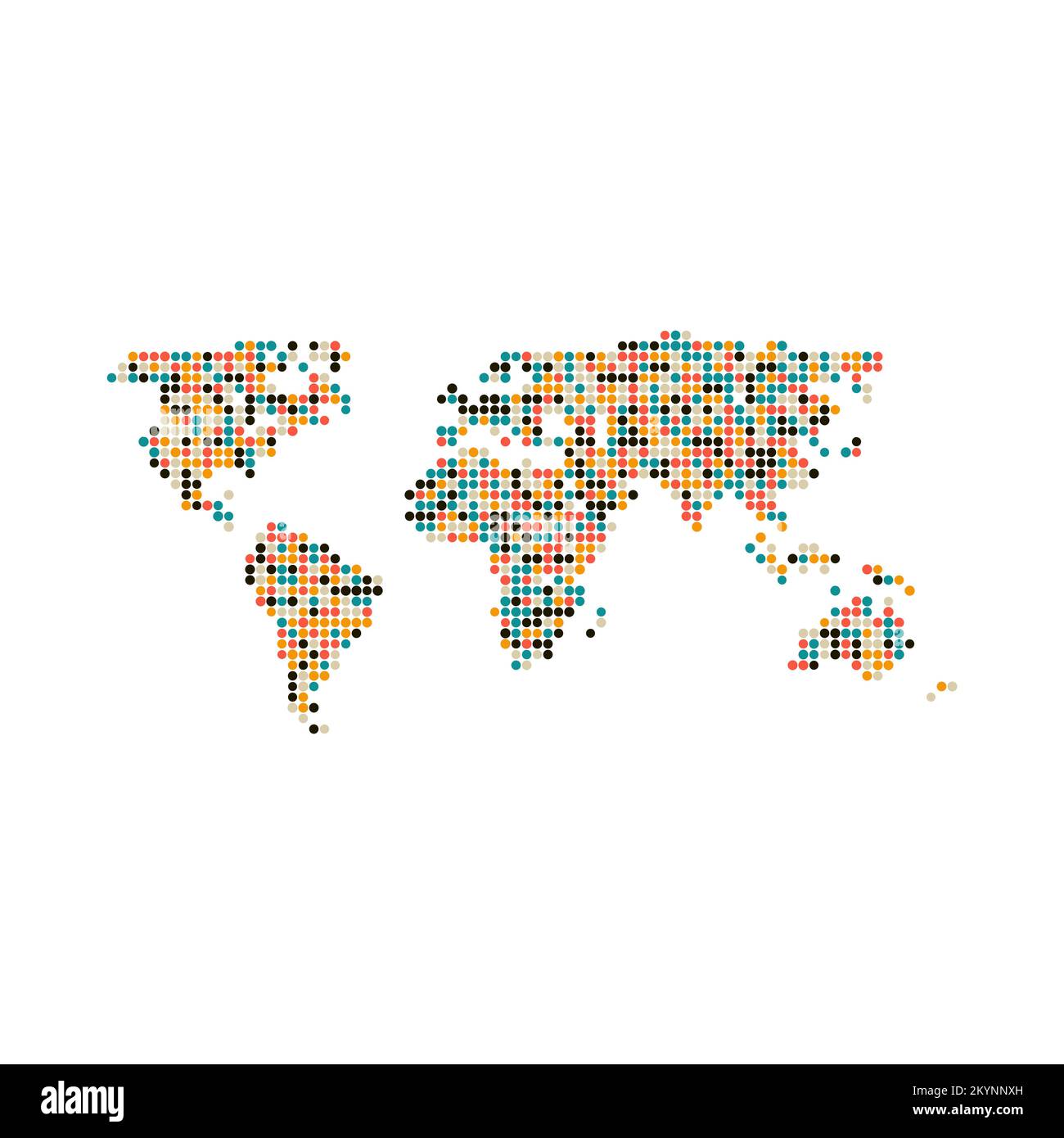 World 3 Silhouette Pixelated generative pattern map illustration Stock ...