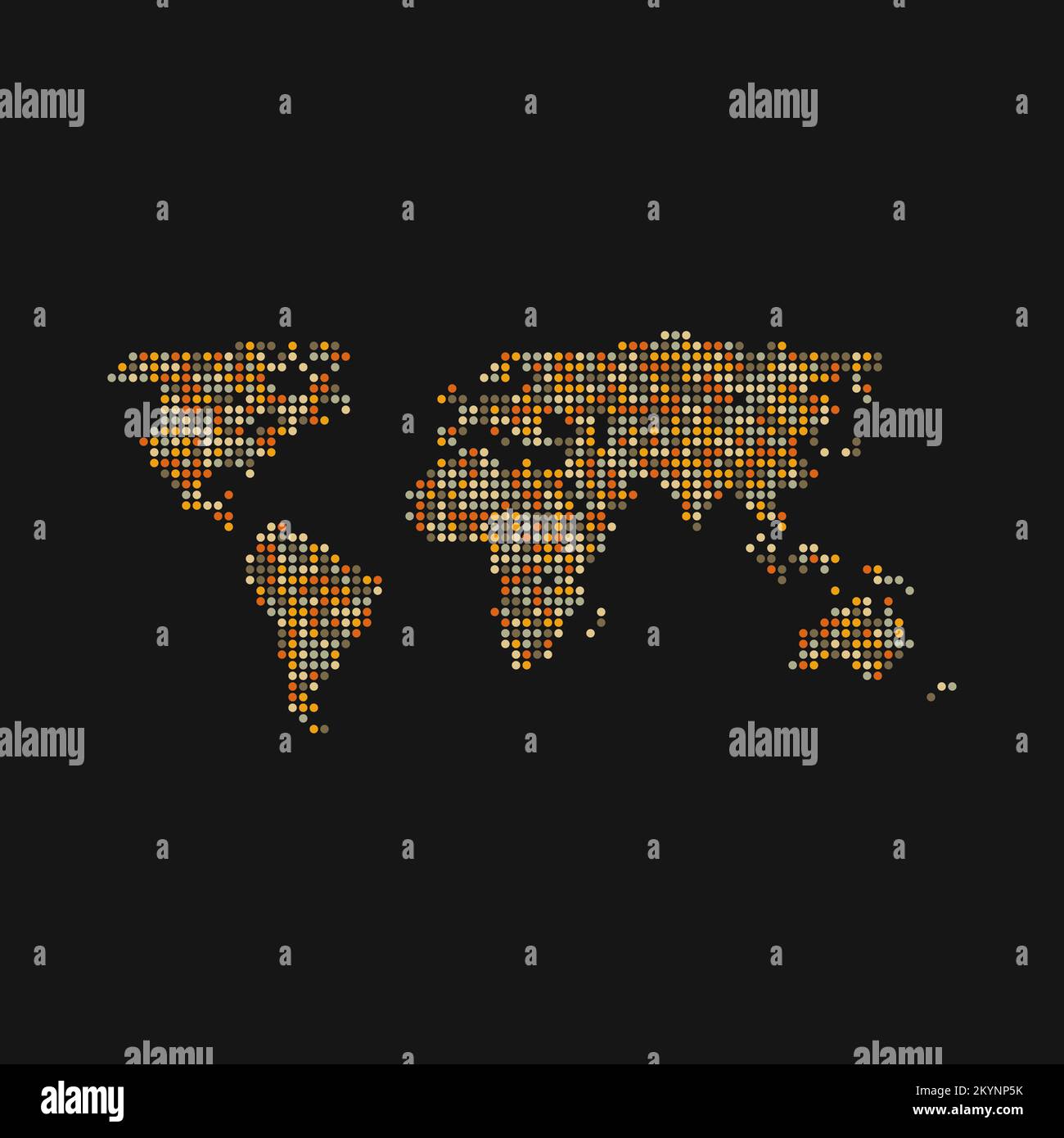 World 3 Silhouette Pixelated generative pattern map illustration Stock ...