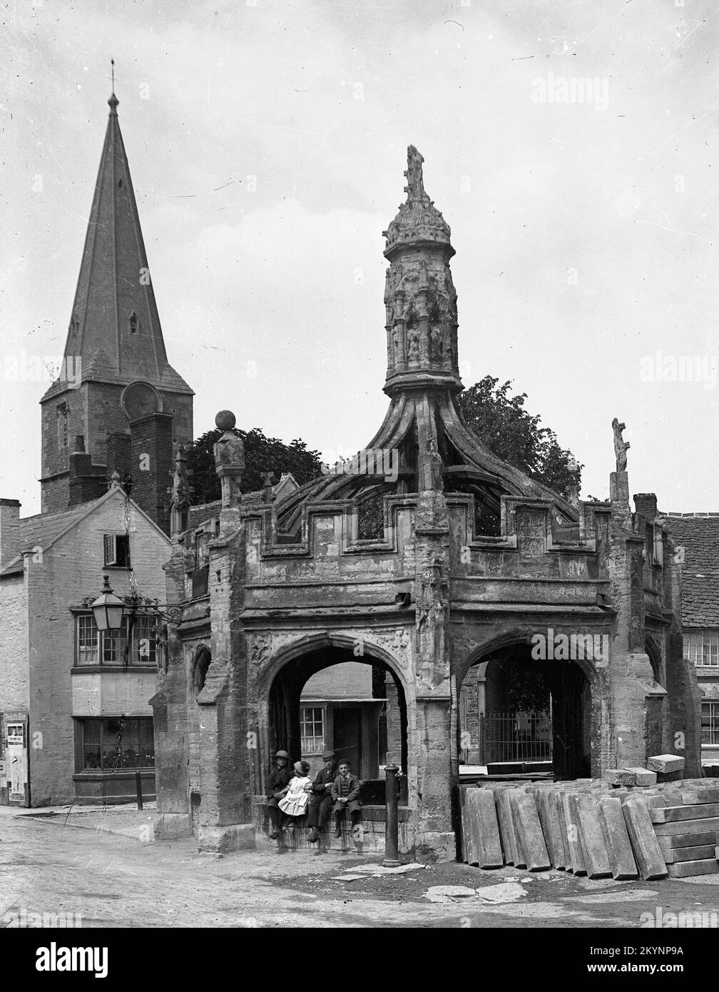 Malmesbury Market Cross in Wiltshire in 1895 Stock Photo - Alamy