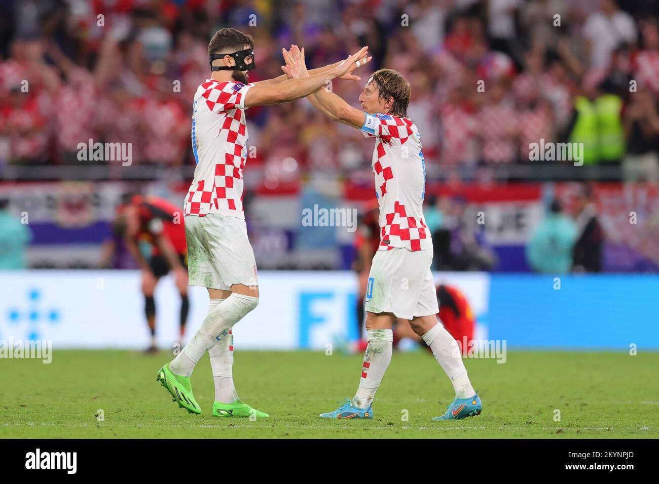 Ar Rayyan, Qatar. 01st Dec, 2022. Luka Modric of Croatia and Josko ...