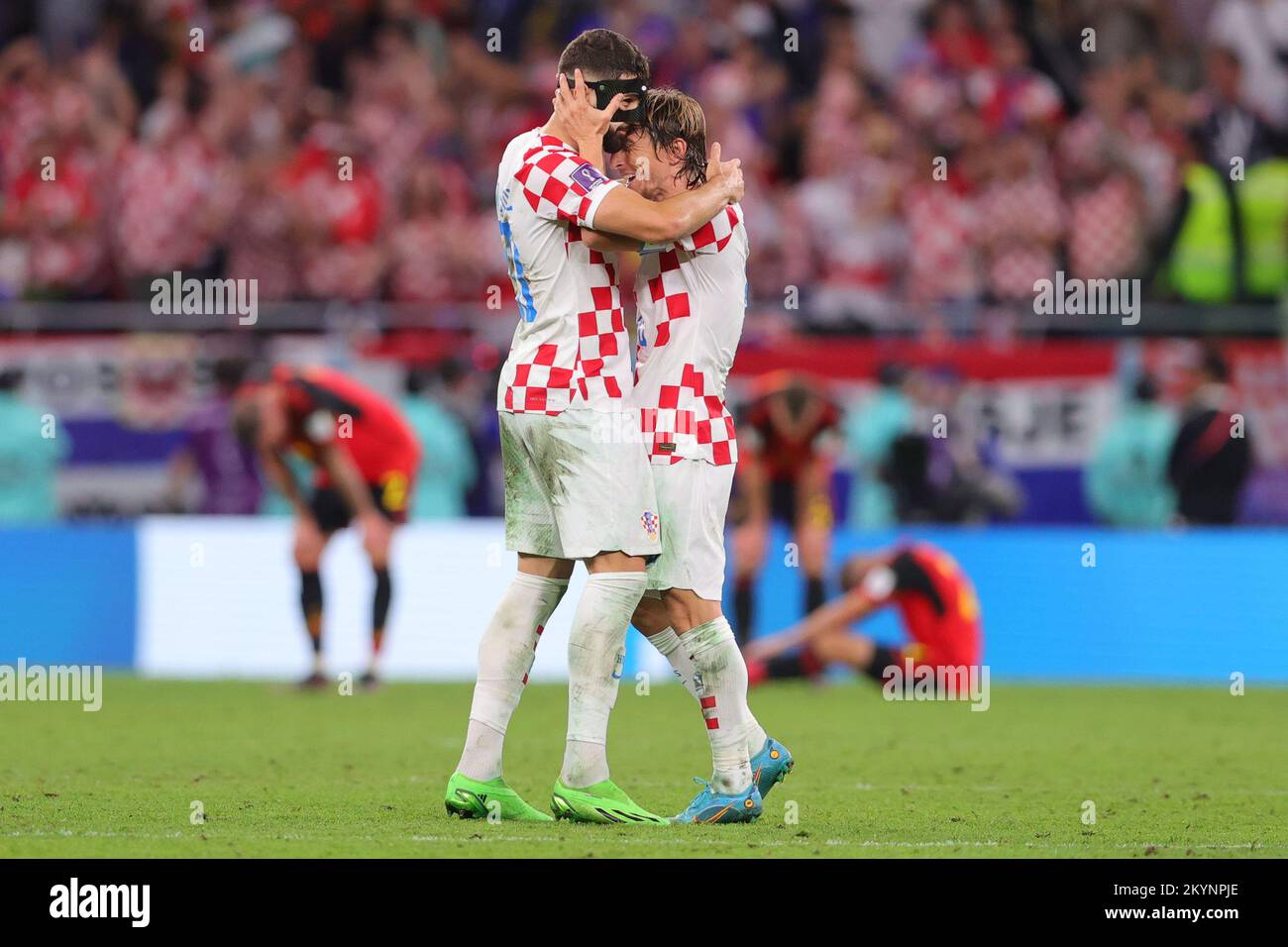 Ar Rayyan, Qatar. 01st Dec, 2022. Luka Modric of Croatia and Josko ...