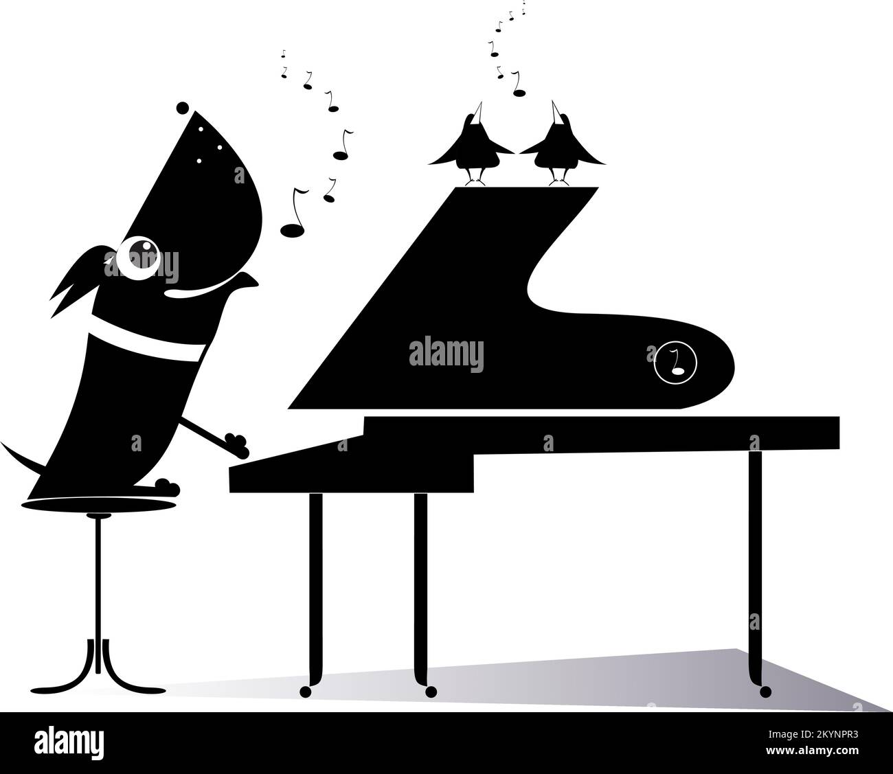 Dachshund playing piano hi-res stock photography and images - Alamy