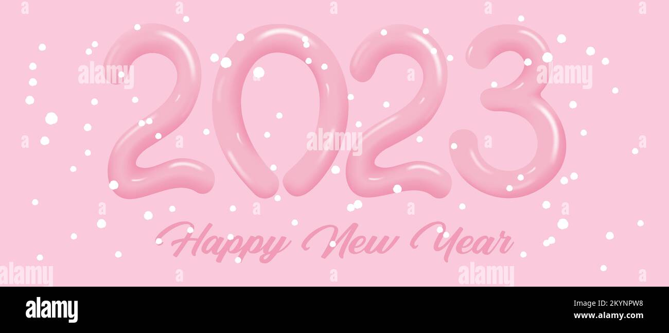2023 calendar pink cover concept. Festive pink background with 3d ...