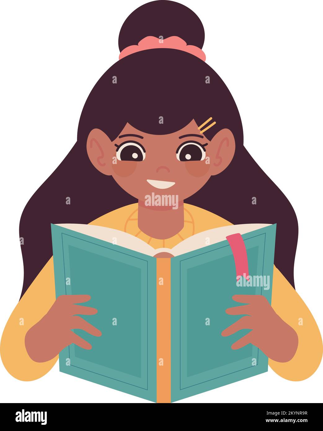 girl reading book cartoon Stock Vector Image & Art - Alamy