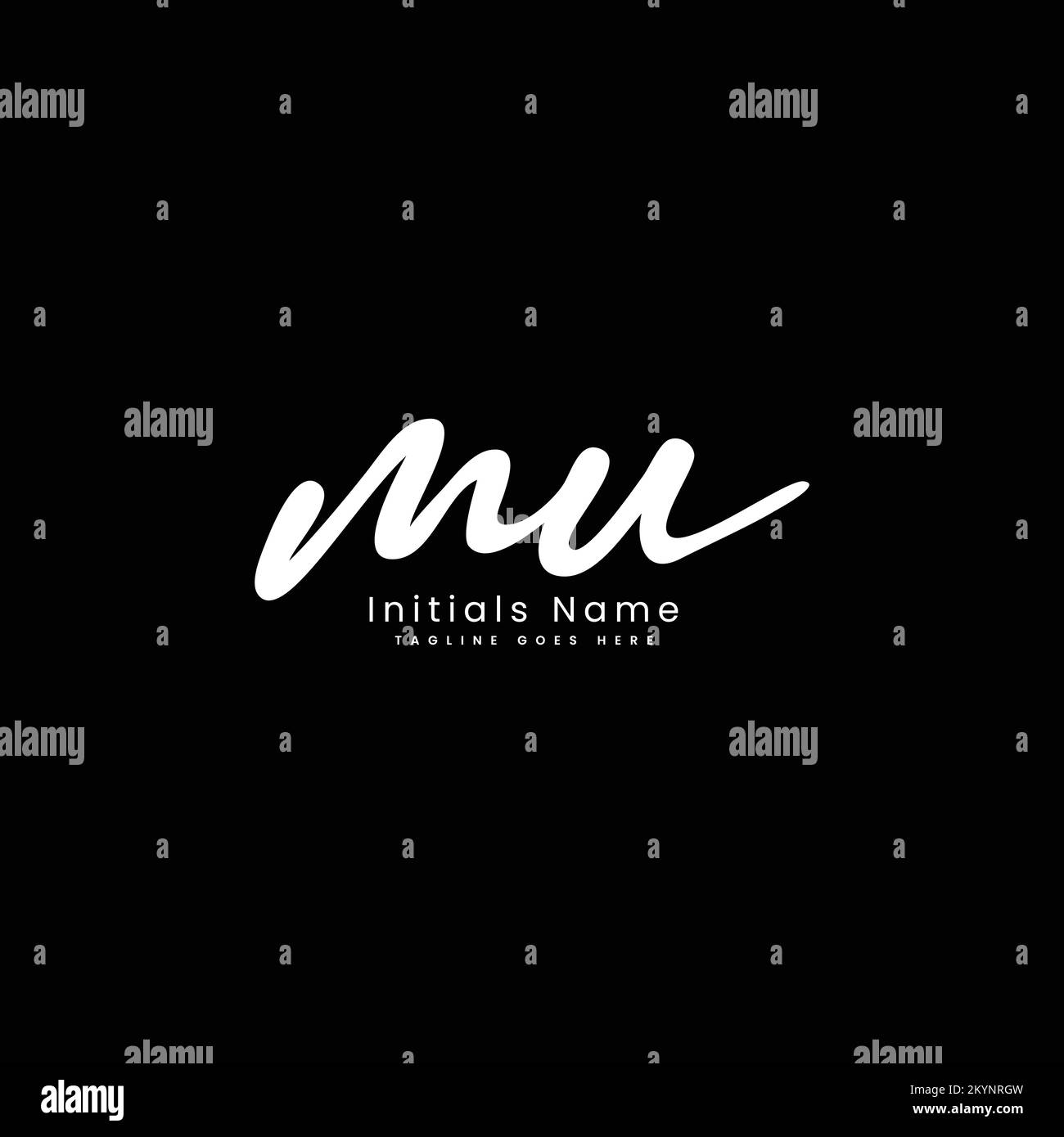 M U MU Initial letter handwritten and signature vector image, modern ...