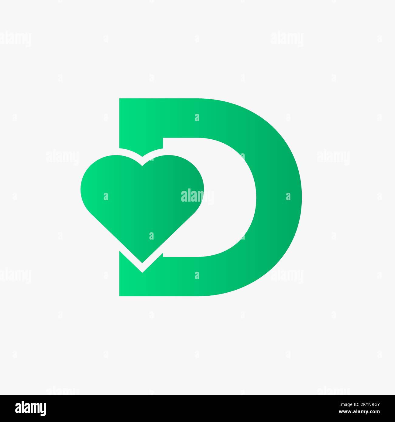 Letter D Love Symbol And Heart Icon Concept Vector Template Stock ...