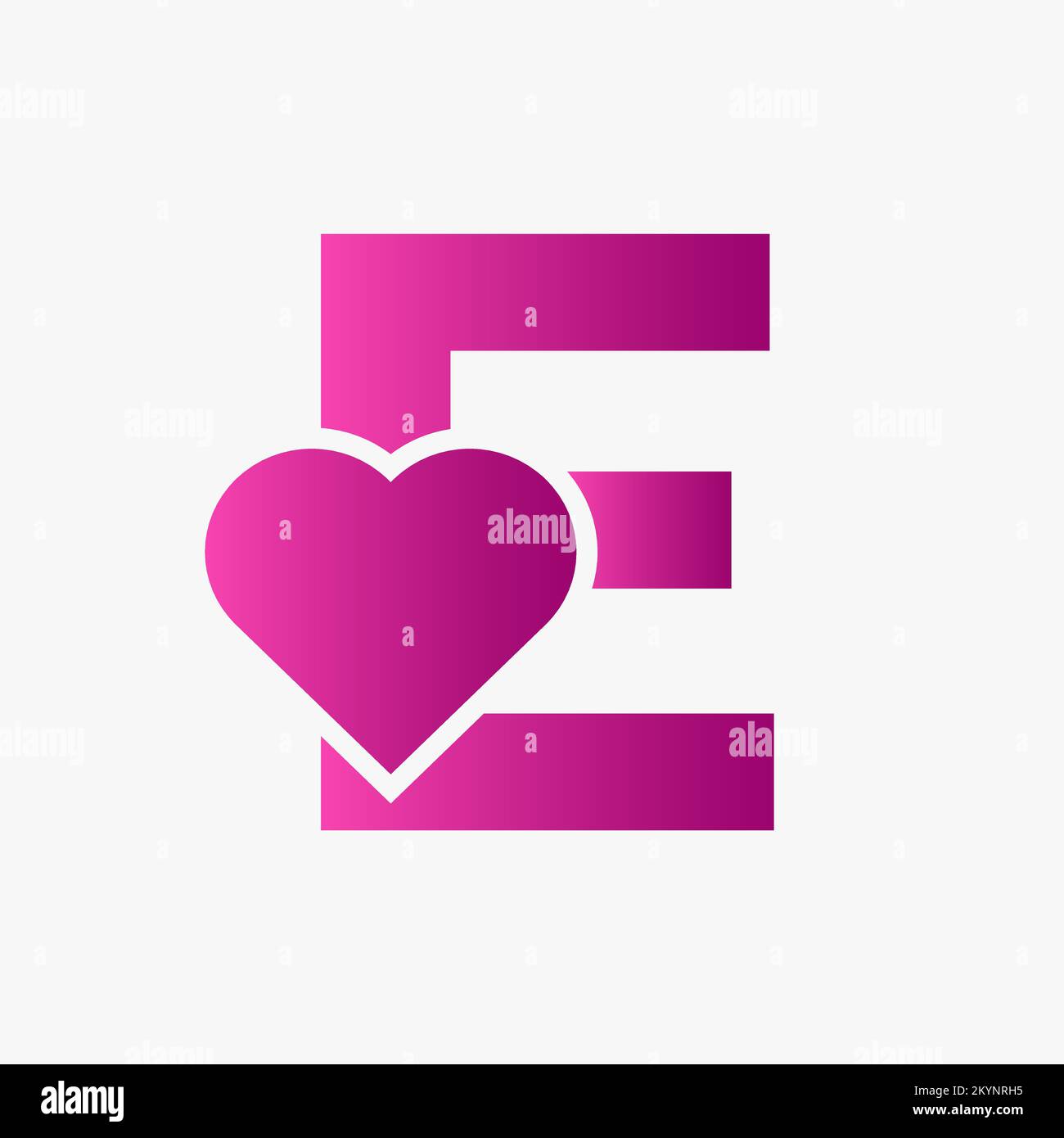 Letter E Love Symbol And Heart Icon Concept Vector Template Stock ...