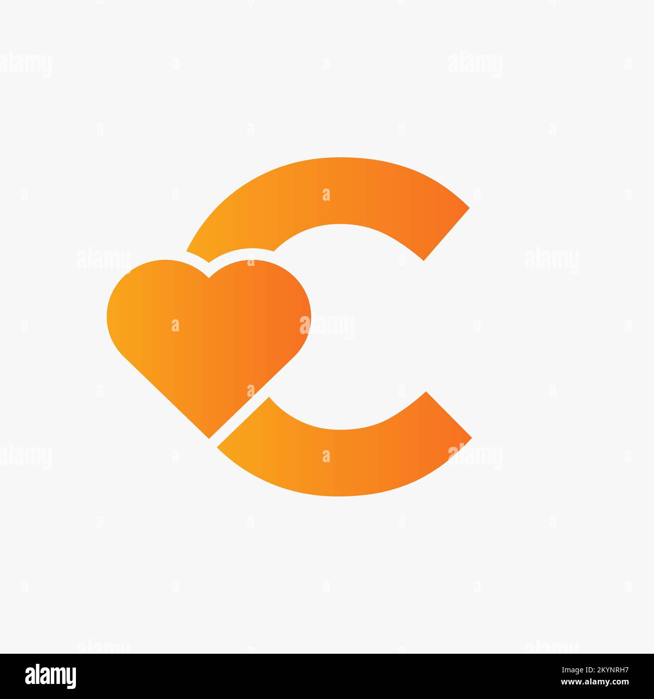 Letter C Love Symbol And Heart Icon Concept Vector Template Stock ...