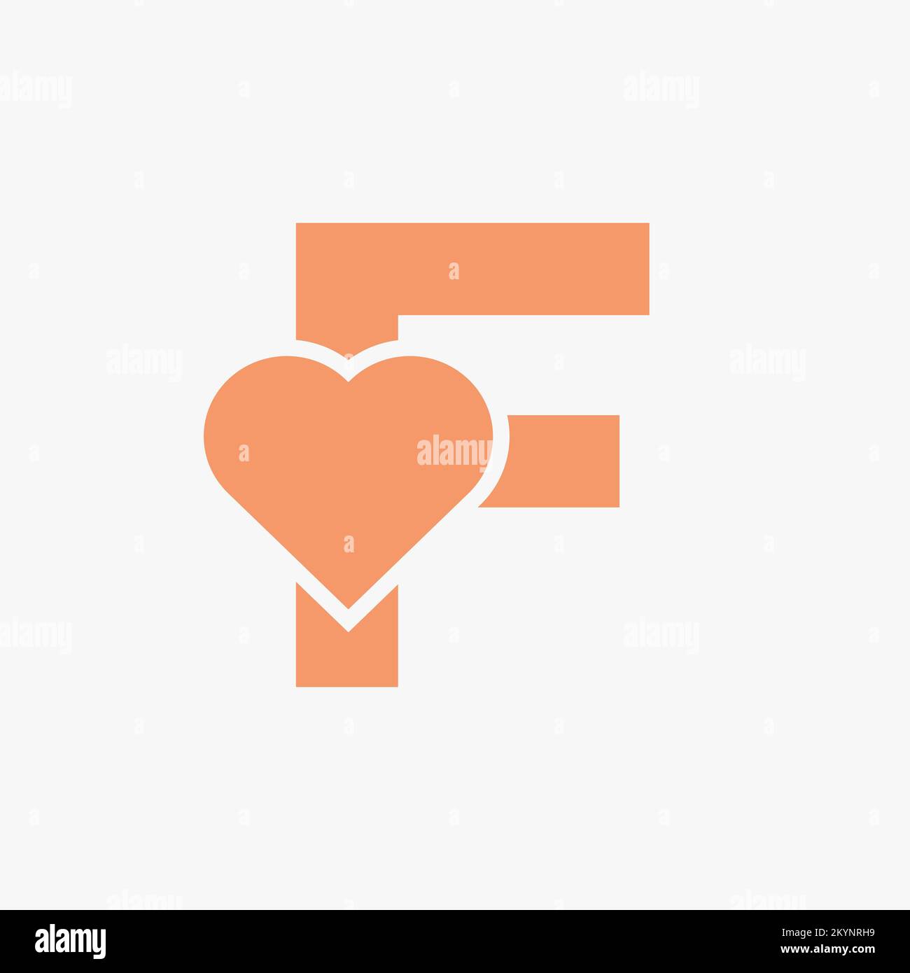 Letter F Love Symbol And Heart Icon Concept Vector Template Stock ...