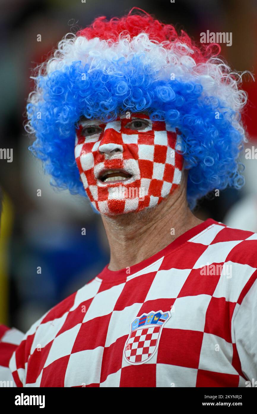 Croatian fan during the FIFA World Cup Qatar 2022 Group F match between ...