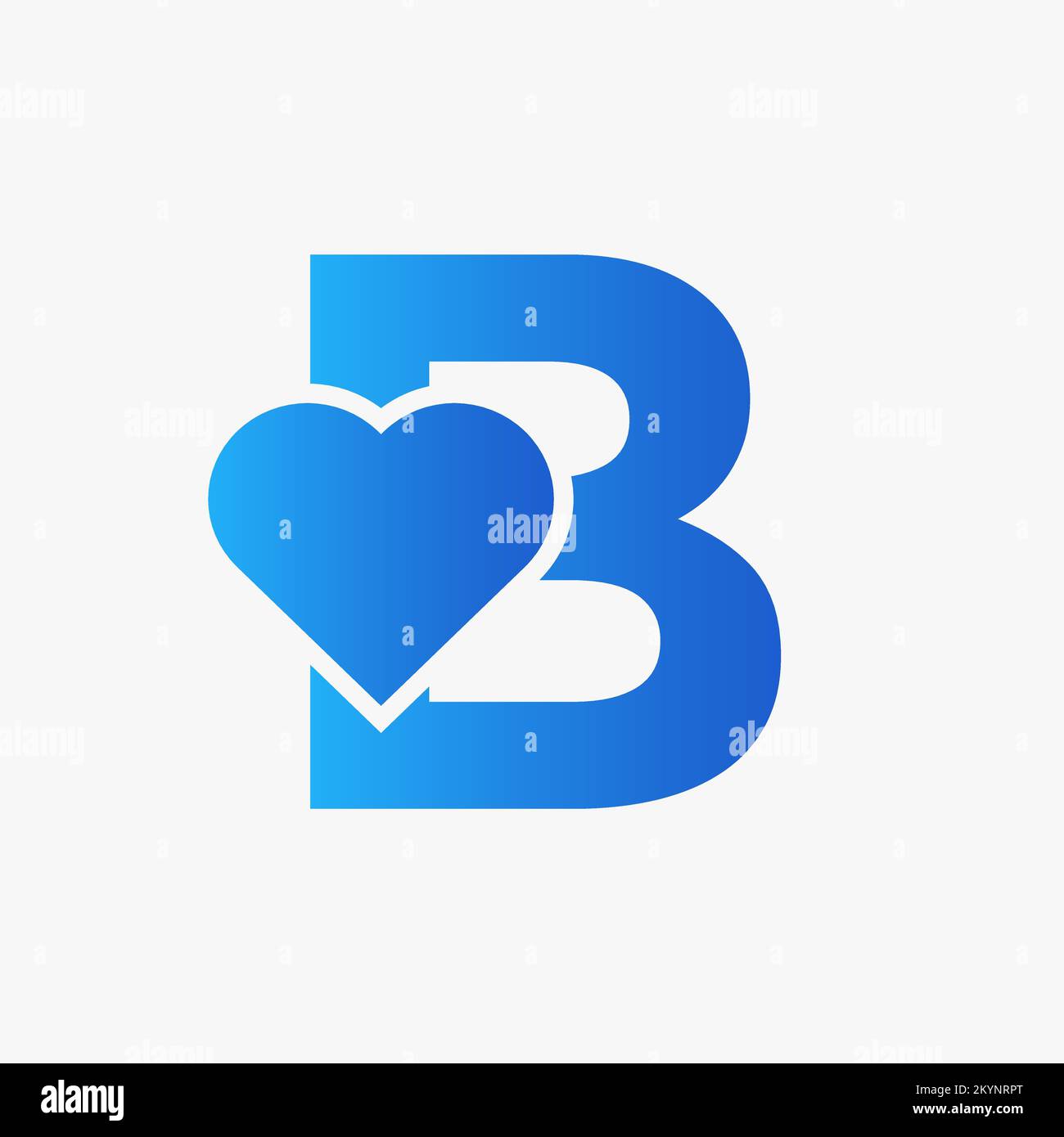 Letter B Love Symbol And Heart Icon Concept Vector Template Stock ...