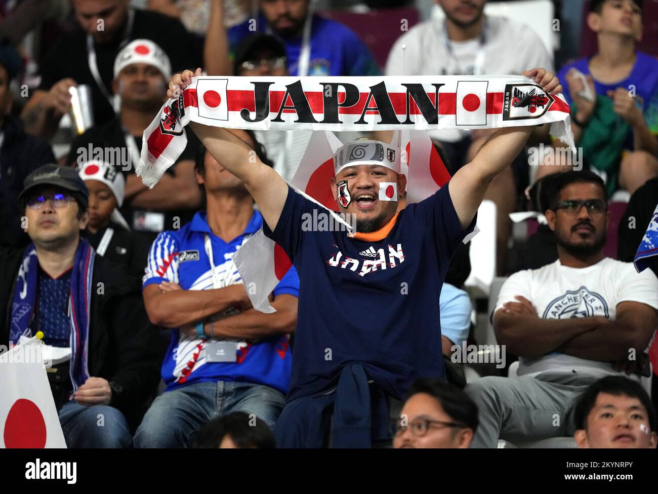 Japan fans in the stands ahead of the FIFA World Cup Group E match at ...