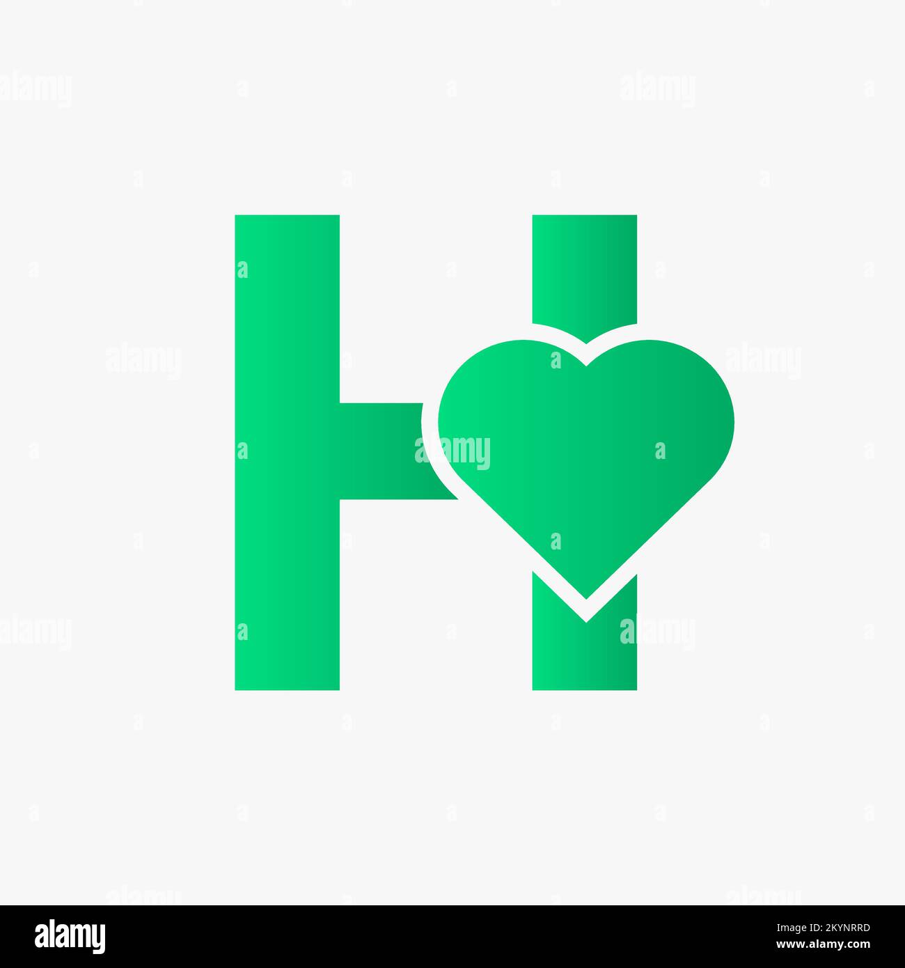 Letter H Love Symbol And Heart Icon Concept Vector Template Stock ...