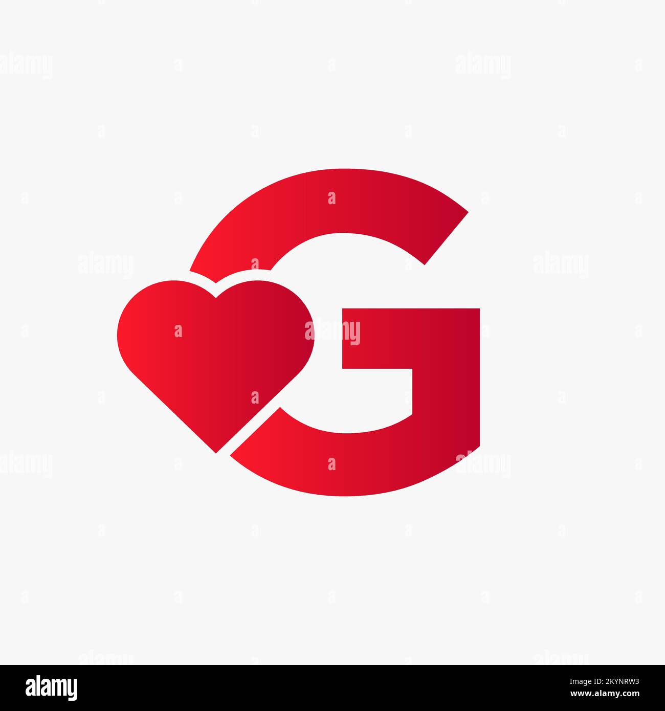 Letter G Love Symbol And Heart Icon Concept Vector Template Stock ...