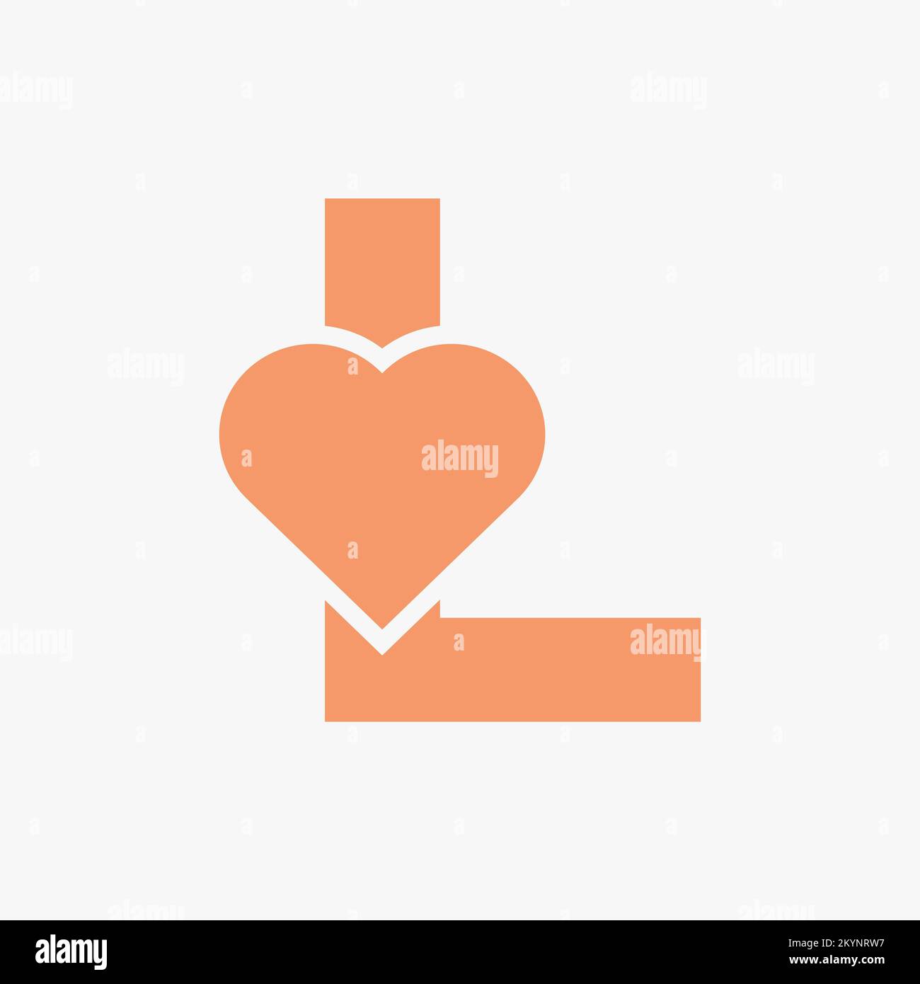 Letter L Love Symbol And Heart Icon Concept Vector Template Stock ...