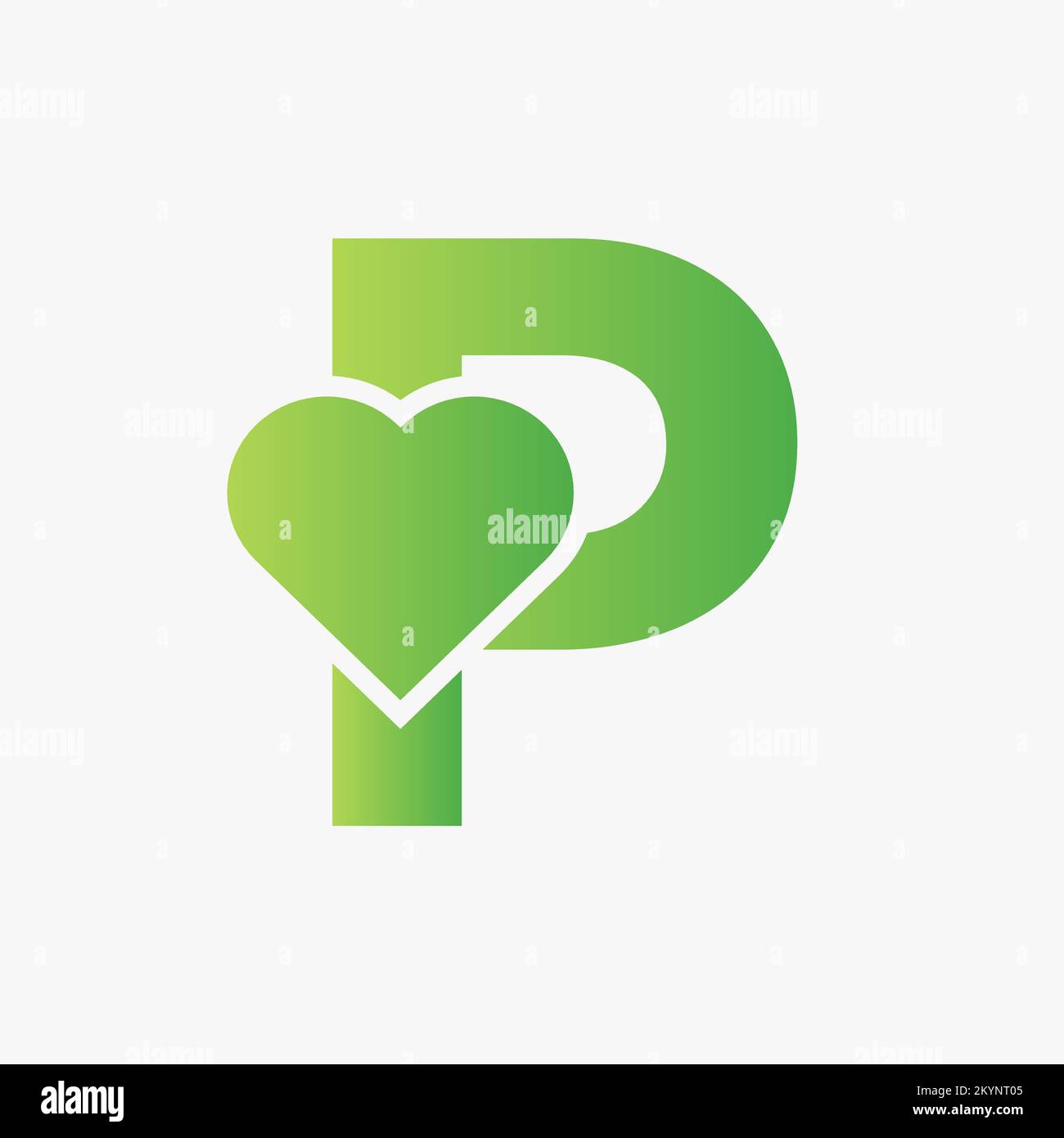 Letter P Love Symbol And Heart Icon Concept Vector Template Stock Vector Image And Art Alamy