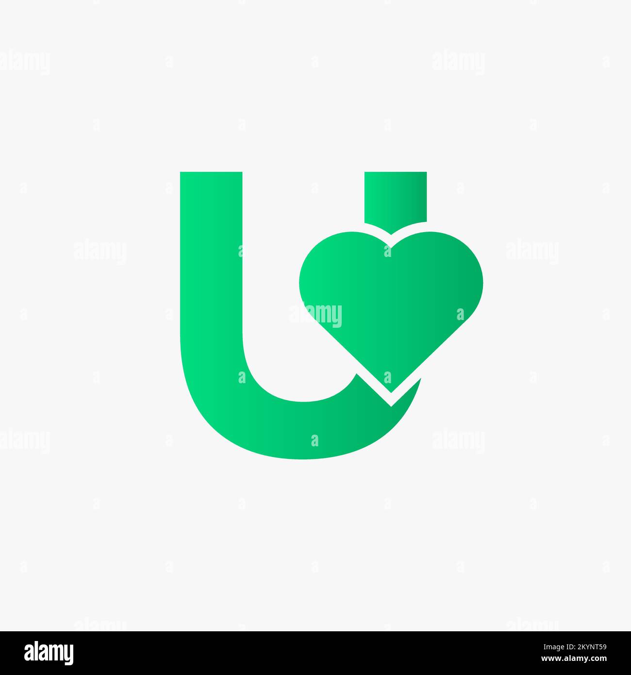 Letter U Love Symbol And Heart Icon Concept Vector Template Stock ...