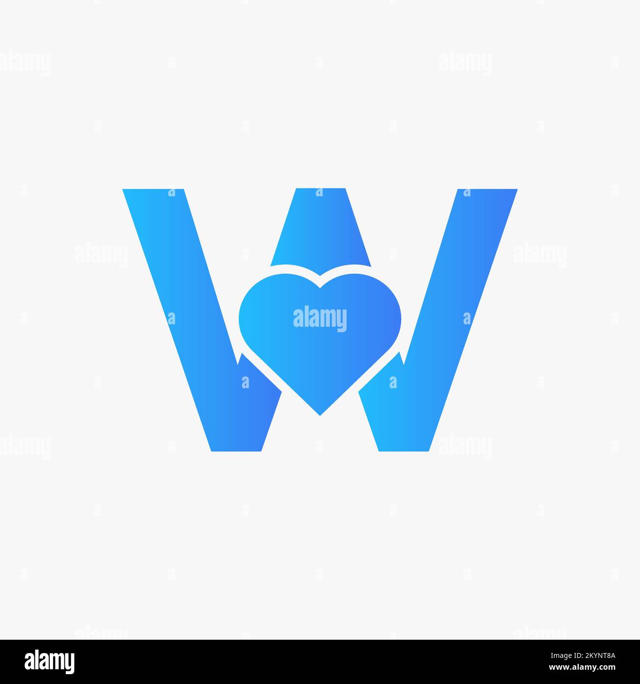 Letter W Love Symbol And Heart Icon Concept Vector Template Stock ...